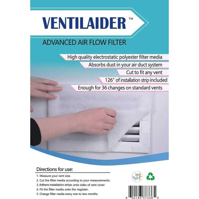 Ventilaider Complete Air Vent Filter Set 20 X 84 Electrostatic Media ...