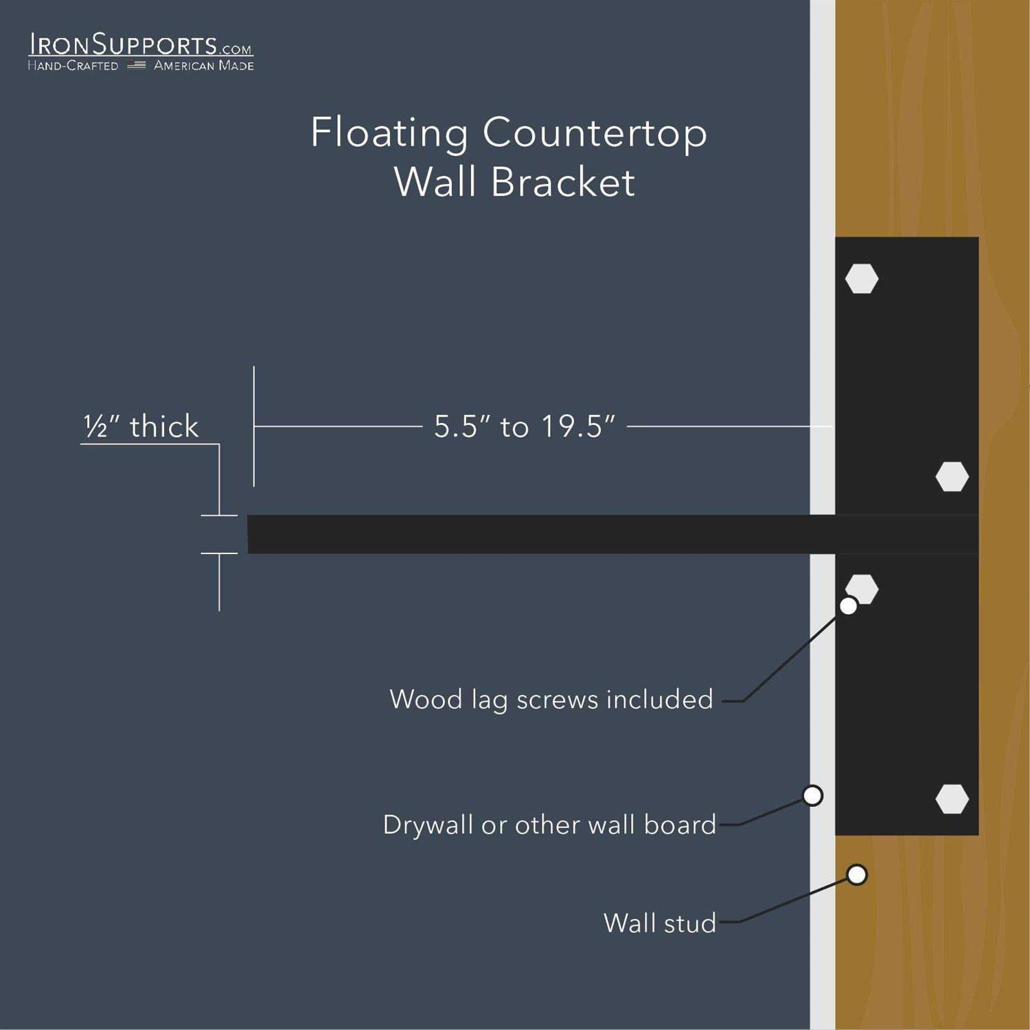 Floating Countertop Wall Bracket - Hardware&Tools Online Store