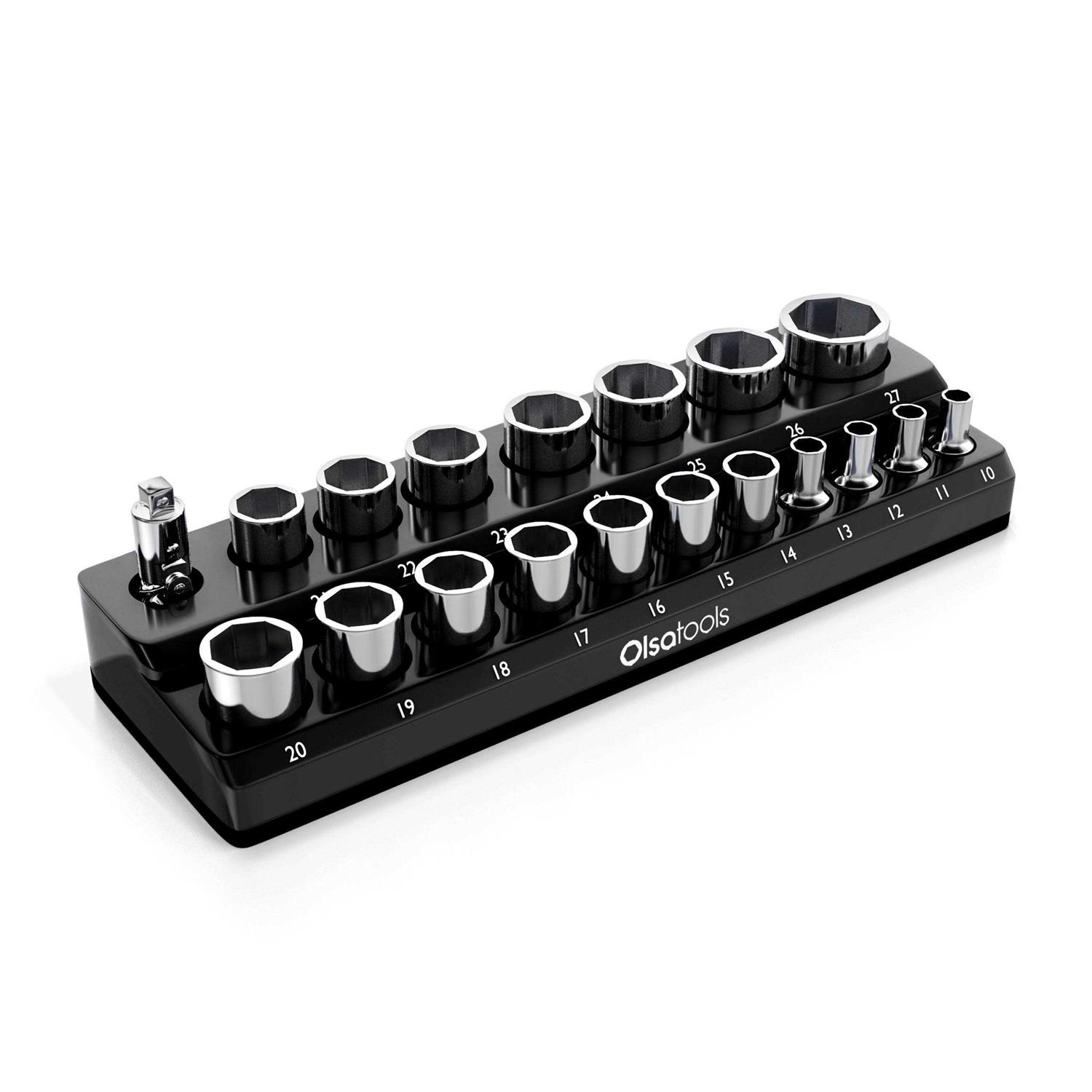 Olsa Tools Magnetic Socket Organizer Socket Holder 1/2-Inch Drive ...