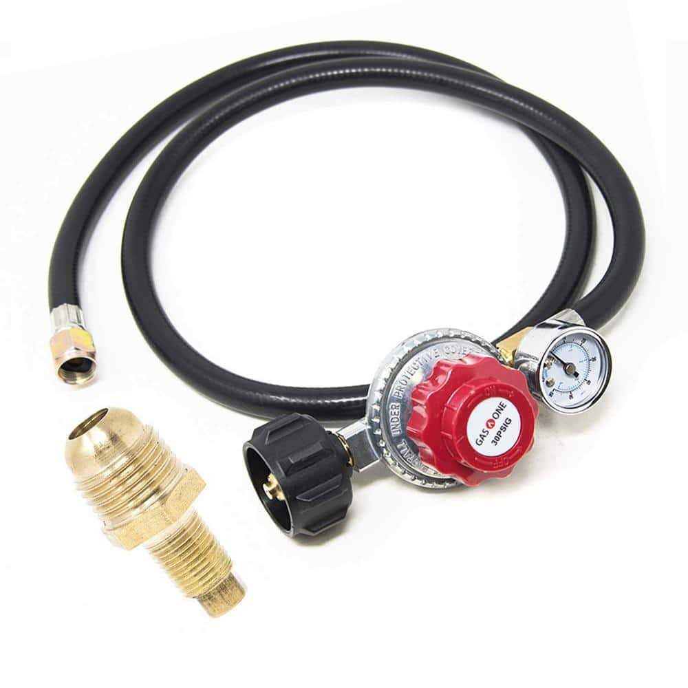 Gasone 4 ft. 0 PSI to 30 PSI High Pressure Propane Regulator and Hose ...