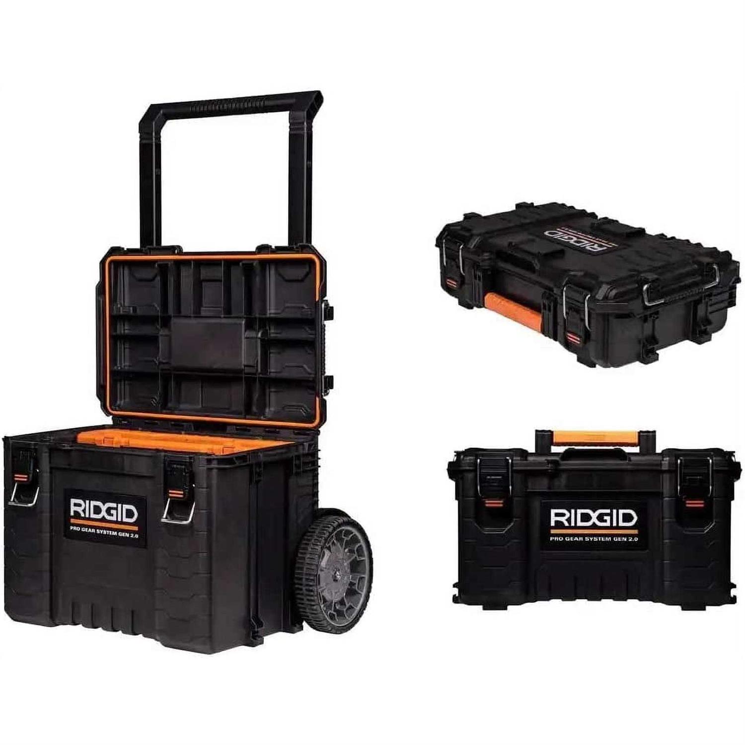 RIDGID 2.0 Pro 22 in. Gear System Rolling Tool Box and Tool Box and ...