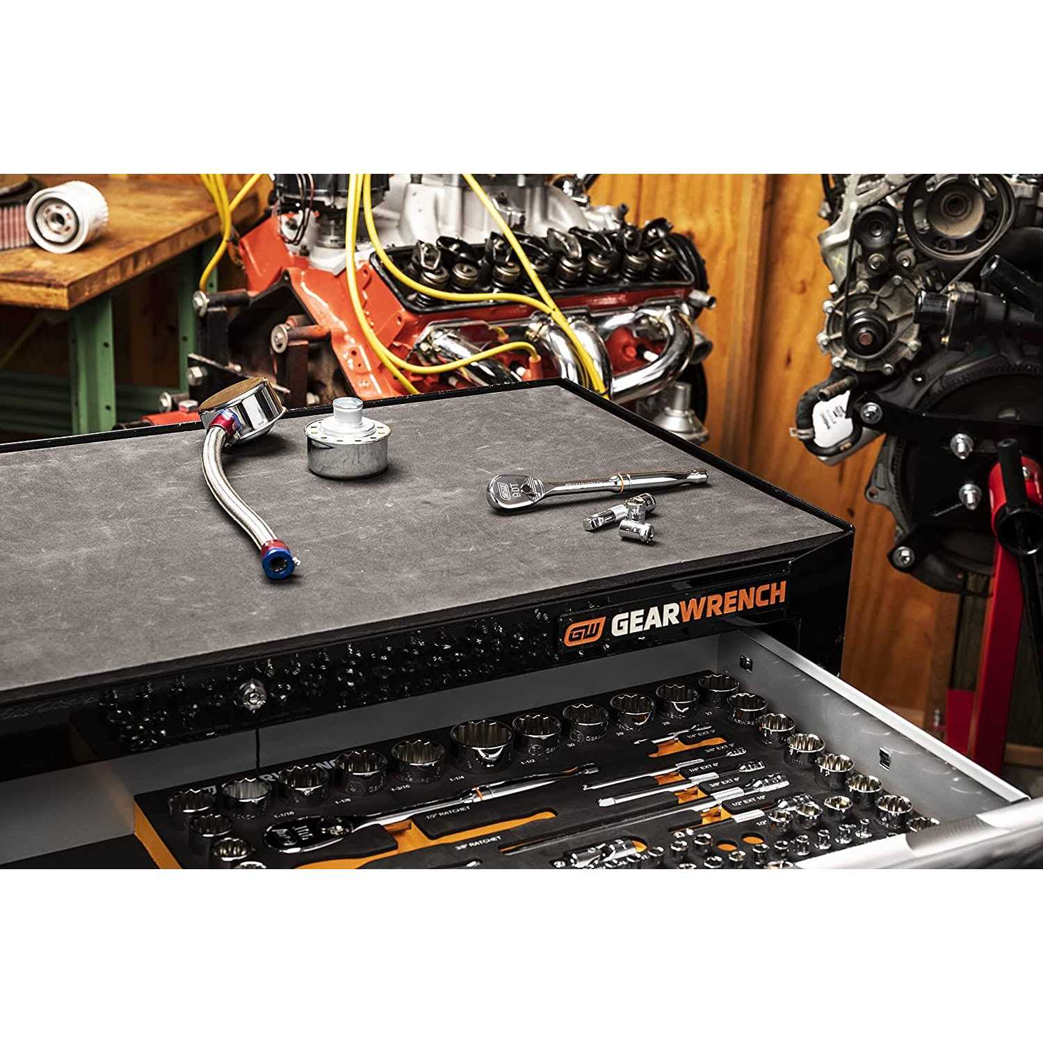 Gearwrench 83 Pc. 1/4 3/8 1/2 90-Tooth SAE/Metric Mechanics Tool Set ...