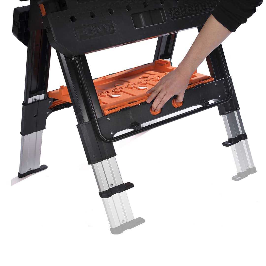 Pony 32-in H Black and Orange Plastic Adjustable Height Portable Work ...