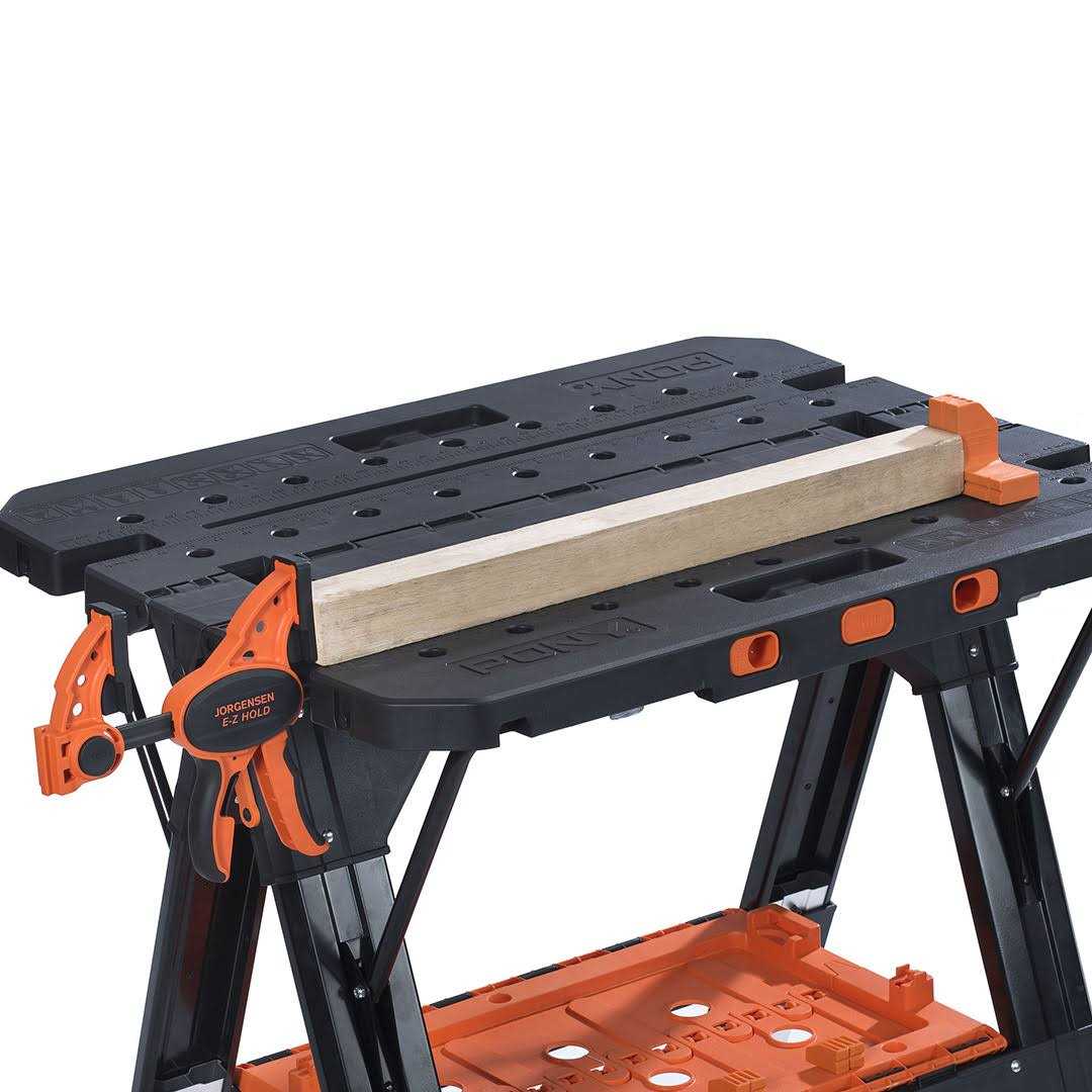 Pony 32-in H Black and Orange Plastic Adjustable Height Portable Work ...
