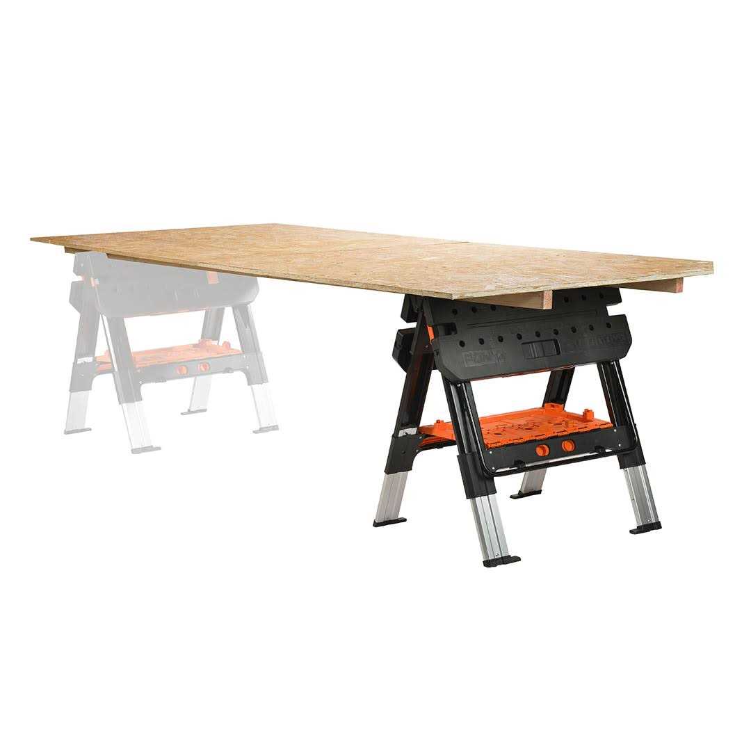 Pony 32-in H Black and Orange Plastic Adjustable Height Portable Work ...