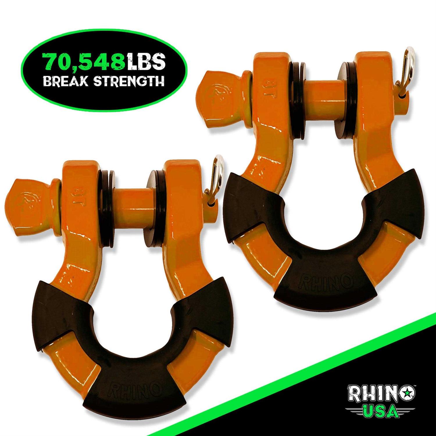Rhino USA 8 Ton Super Shackles w/ Isolators - Hardware&Tools Online Store
