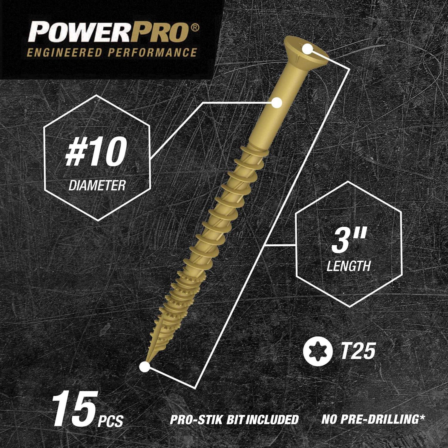 Power Pro One Exterior Flat-Head Multi-Material Screws - Hardware&Tools ...