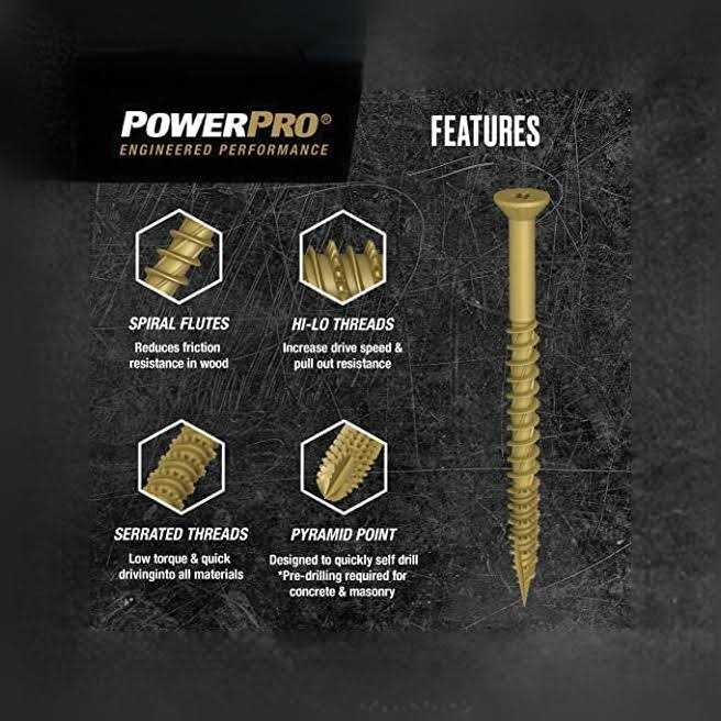 Power Pro One Exterior Flat-Head Multi-Material Screws - Hardware&Tools ...