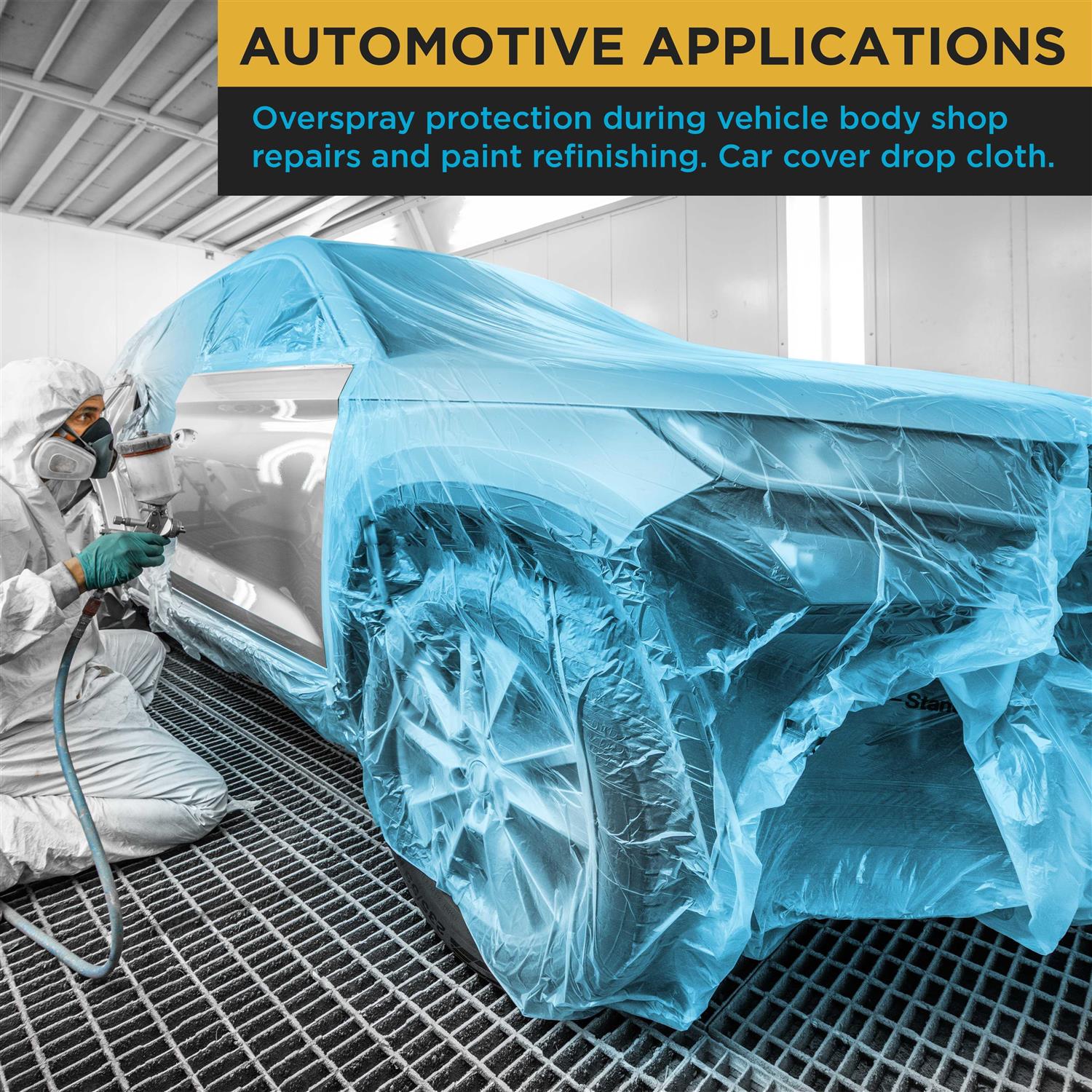 Dura-Gold Roll of Pure Blue Premium Overspray Paintable Plastic ...