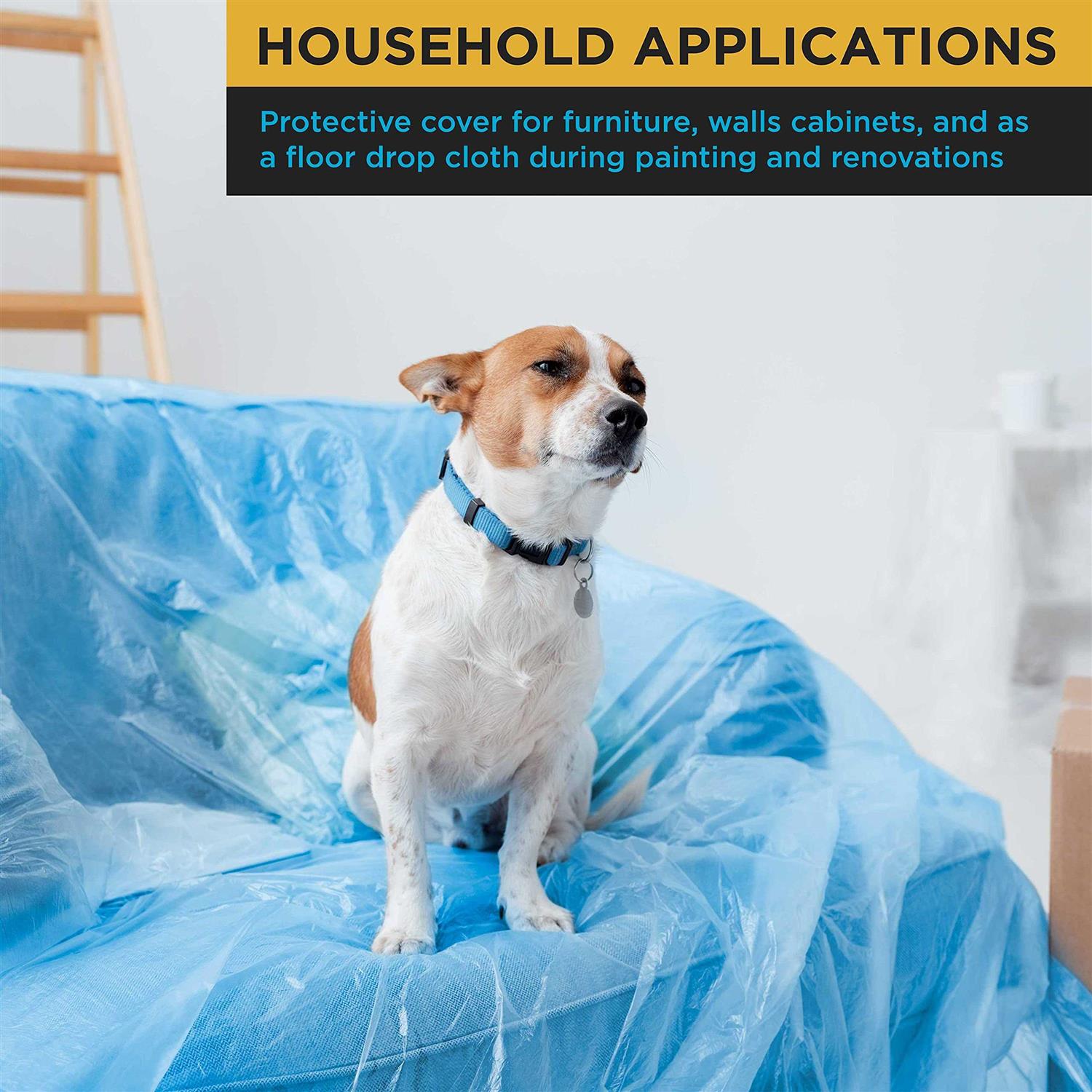 Dura-Gold Roll of Pure Blue Premium Overspray Paintable Plastic ...