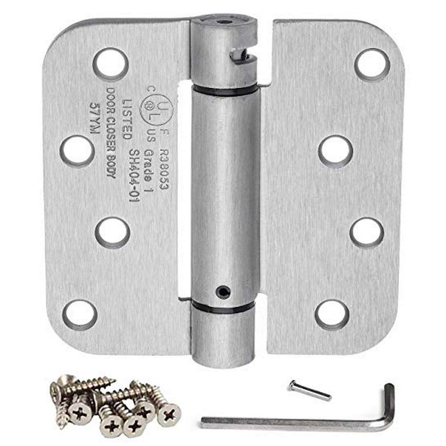 Dynasty Hardware 4 inch Spring Loaded Door Hinge Self Closing with 5/8 ...