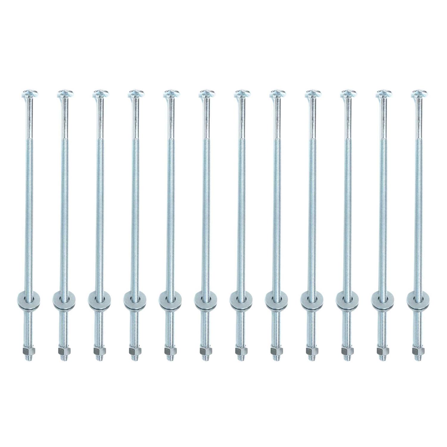 Onestock 3/8-inch x Threaded Carriage Bolts with Nuts and Washers ...