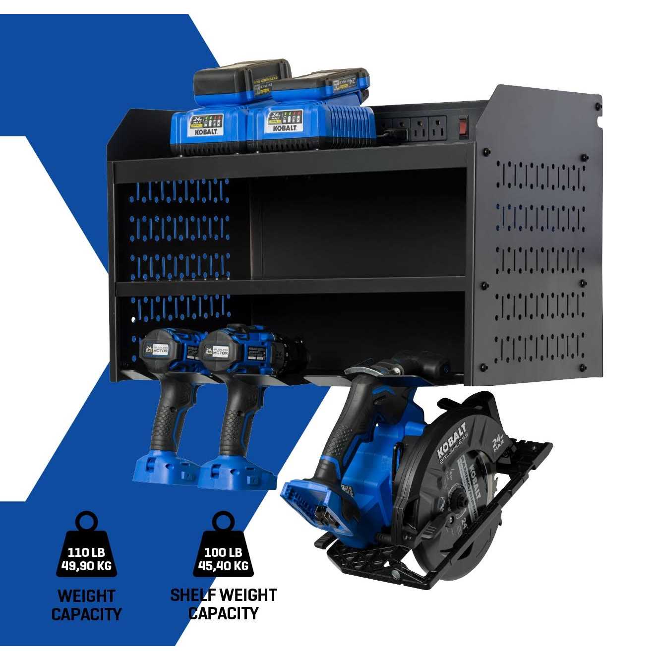 Kobalt Storage Steel Multipurpose Storage Rail Cabinet 54010 - Hardware ...