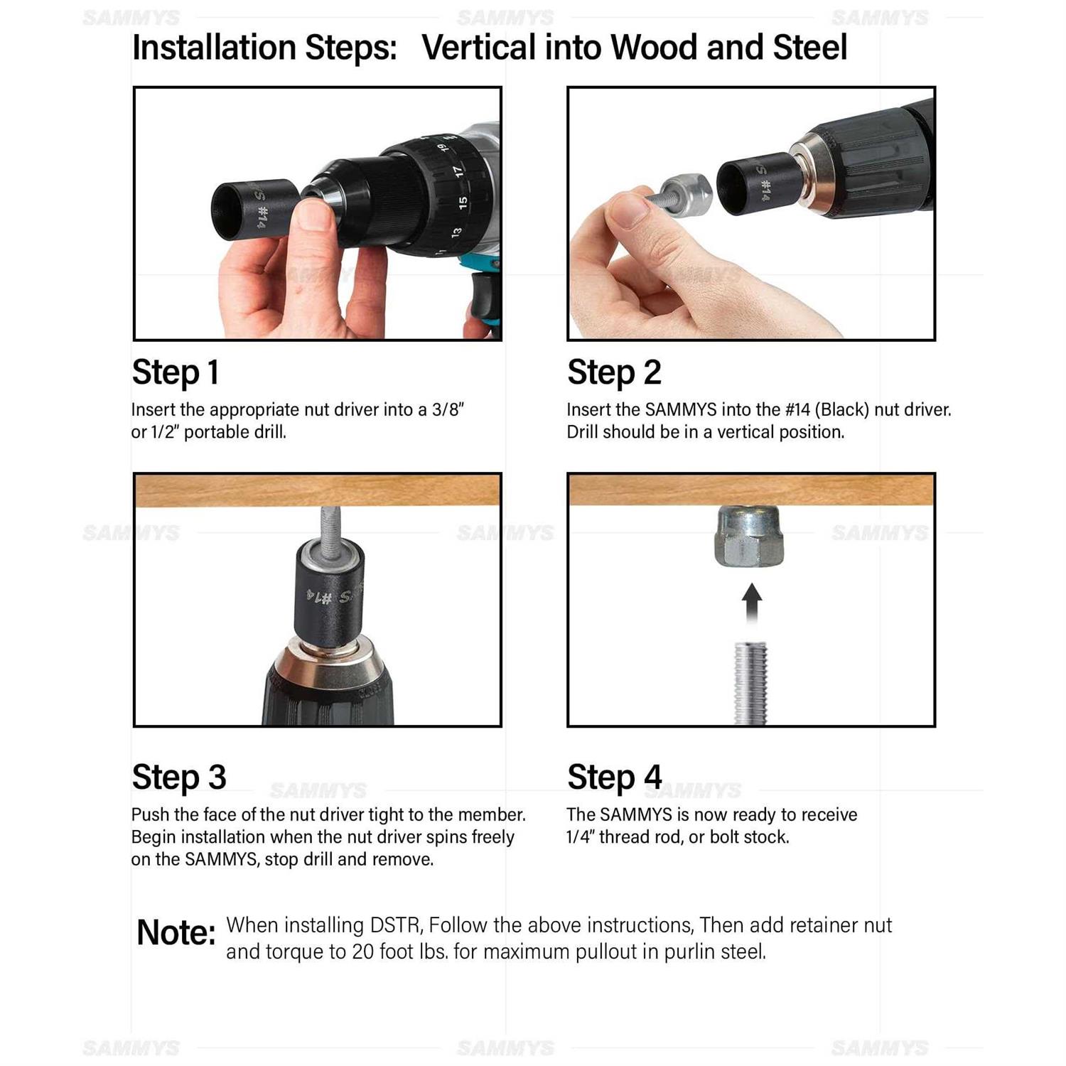 Sammys Vertical Anchor Super Screw with 1/4 in. Threaded Rod Fitting ...