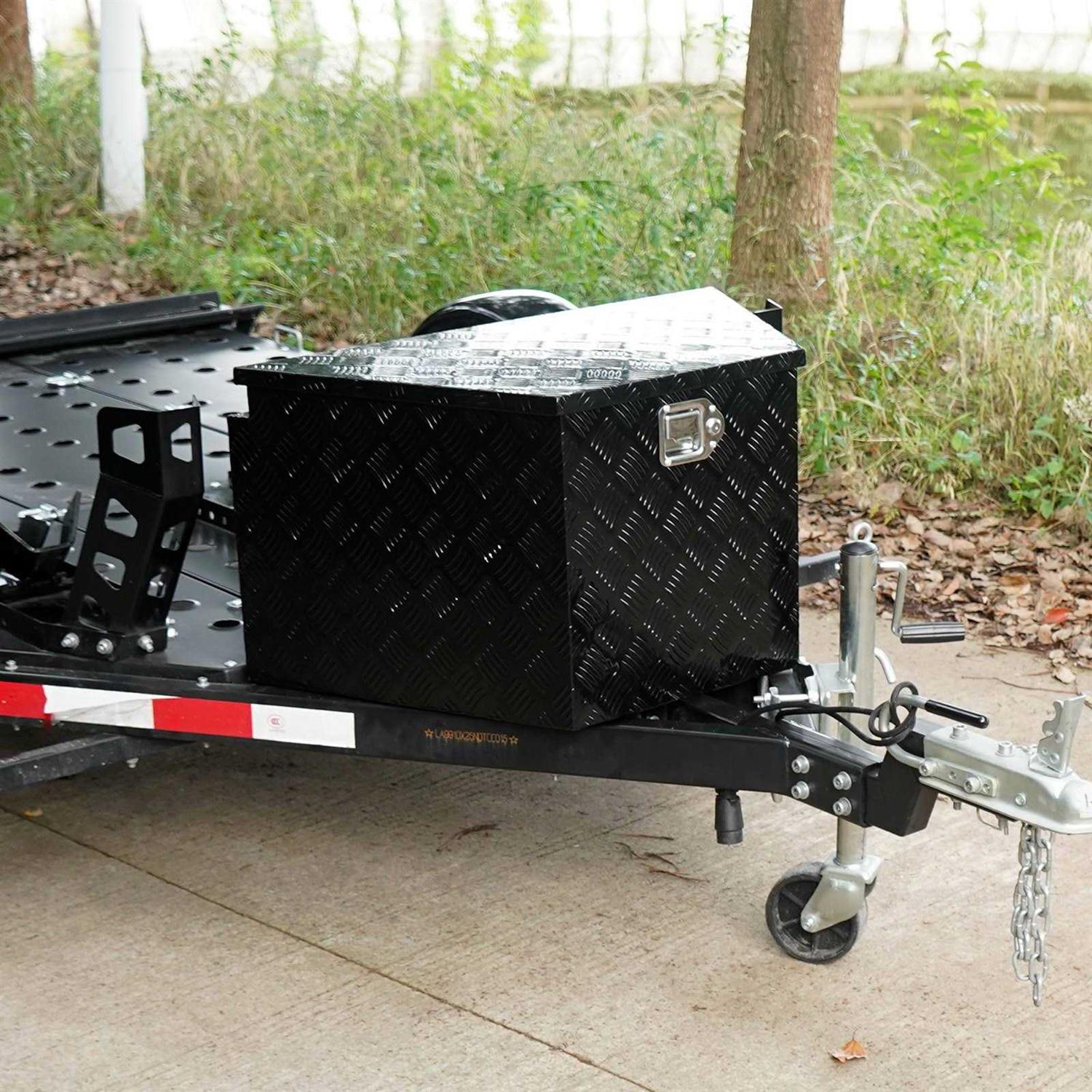 VEVOR Trailer Tongue Box, Aluminum Alloy Diamond Plate Tongue Box Tool ...