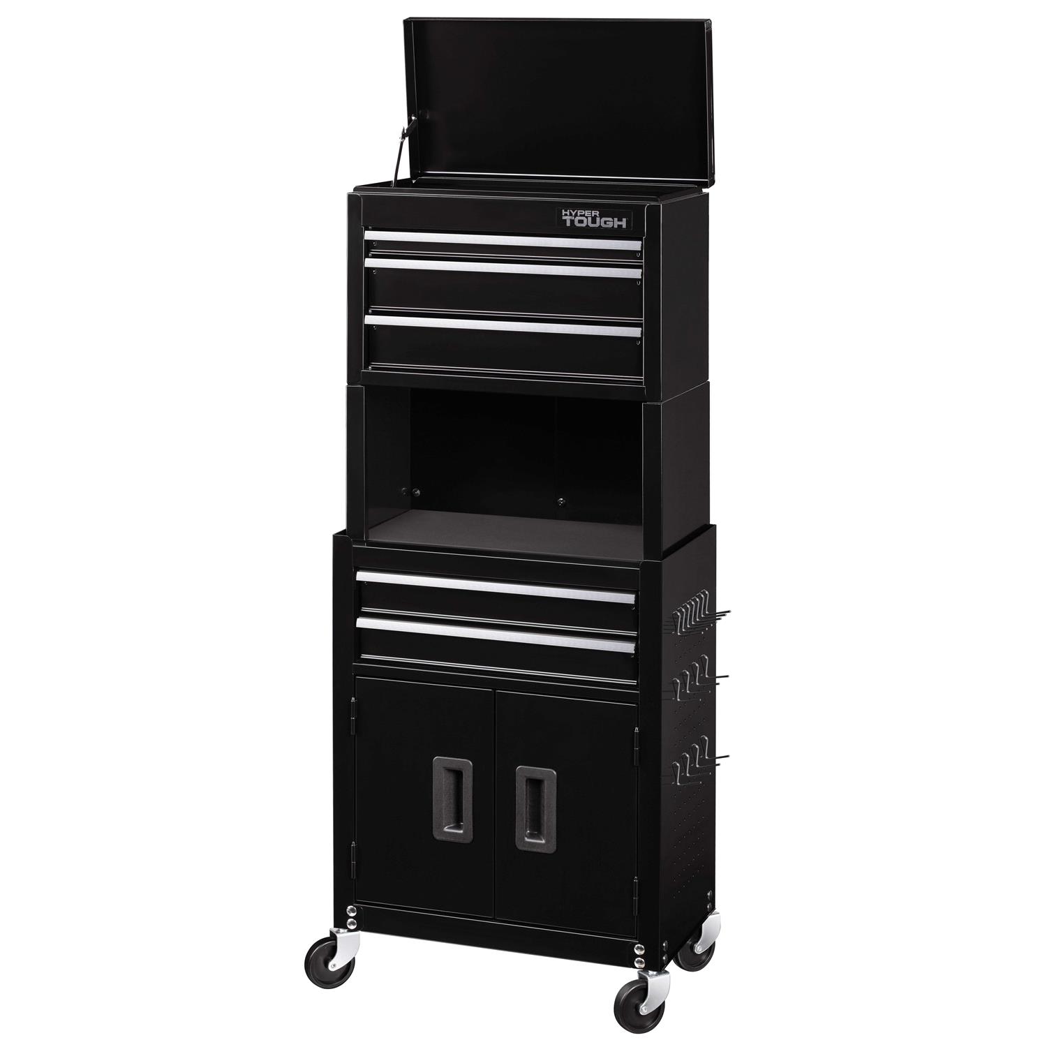 Hyper Tough 20-In 5-Drawer Rolling Tool Chest Cabinet Combo w/ Riser ...