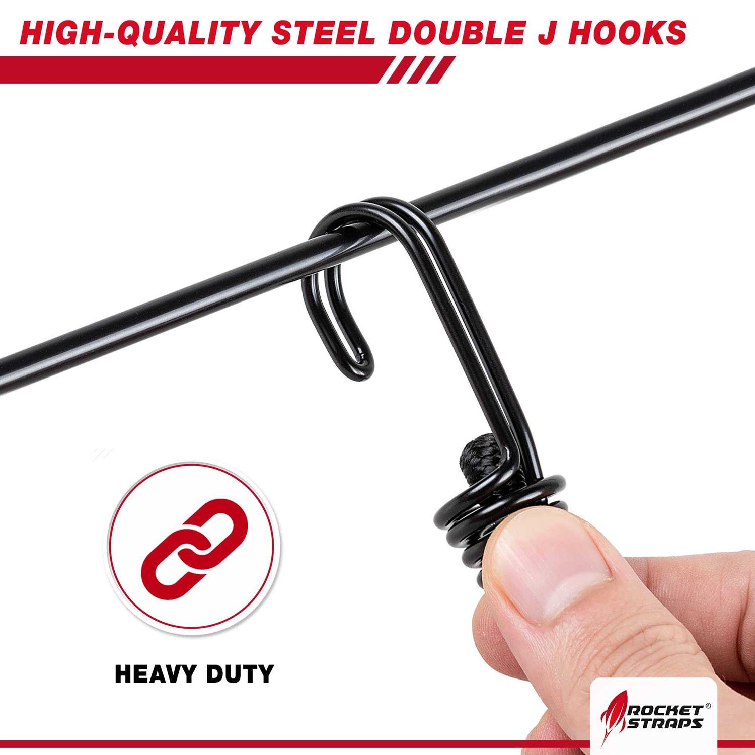 Rocket Straps Bungee Cords Heavy Duty Outdoor Bungee Cords with Double ...