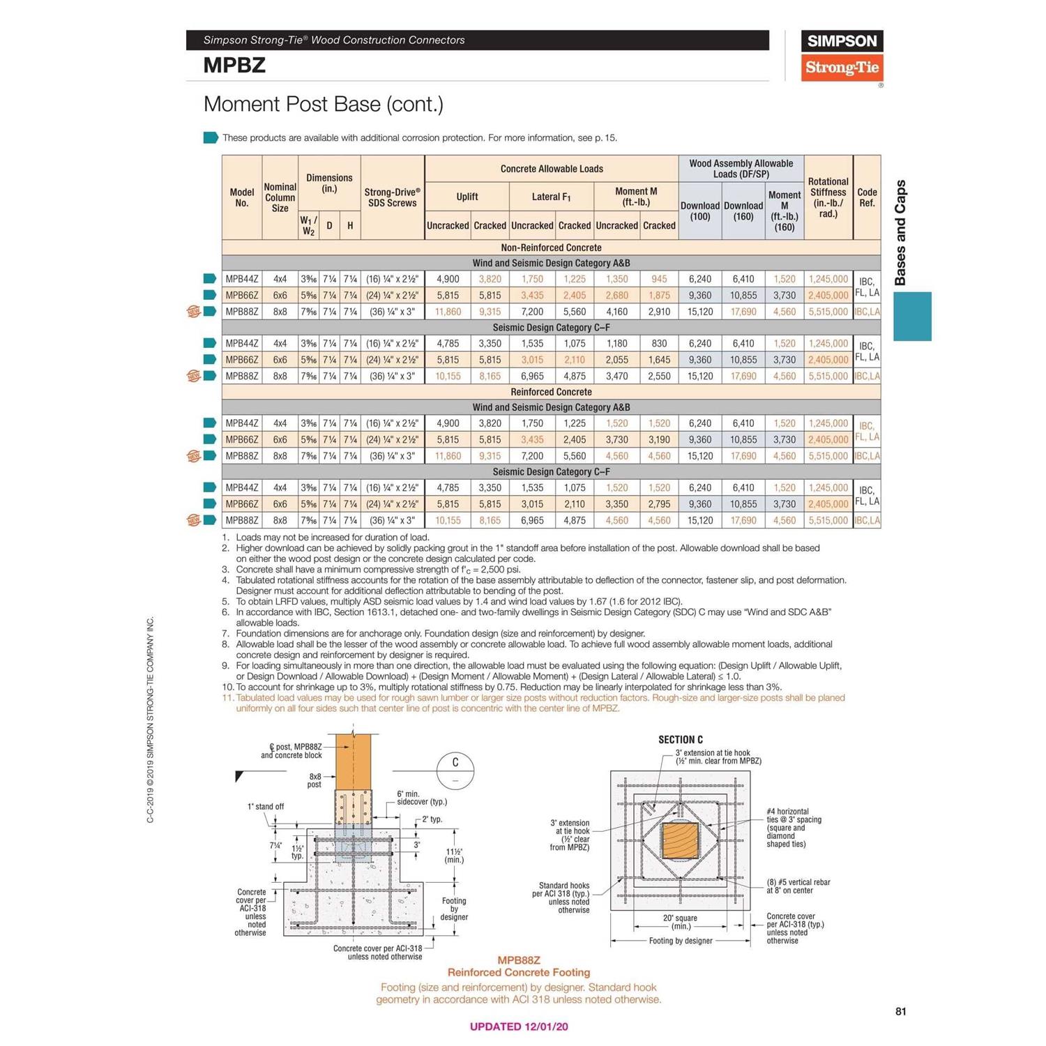 Simpson Strong-Tie MPB66Z 6x6 Moment Post Base - Hardware&Tools Online ...