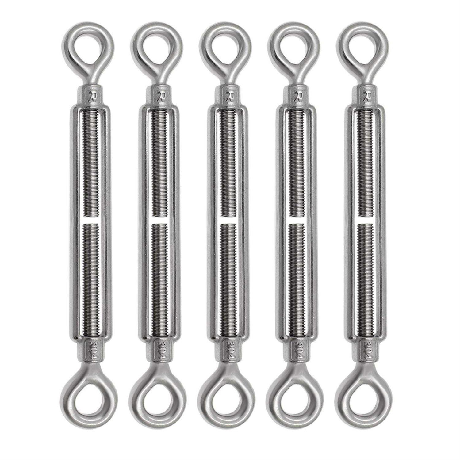 PHITUODA 6pcs Stainless Steel 304 Hook & Eye Turnbuckles Adjustable ...