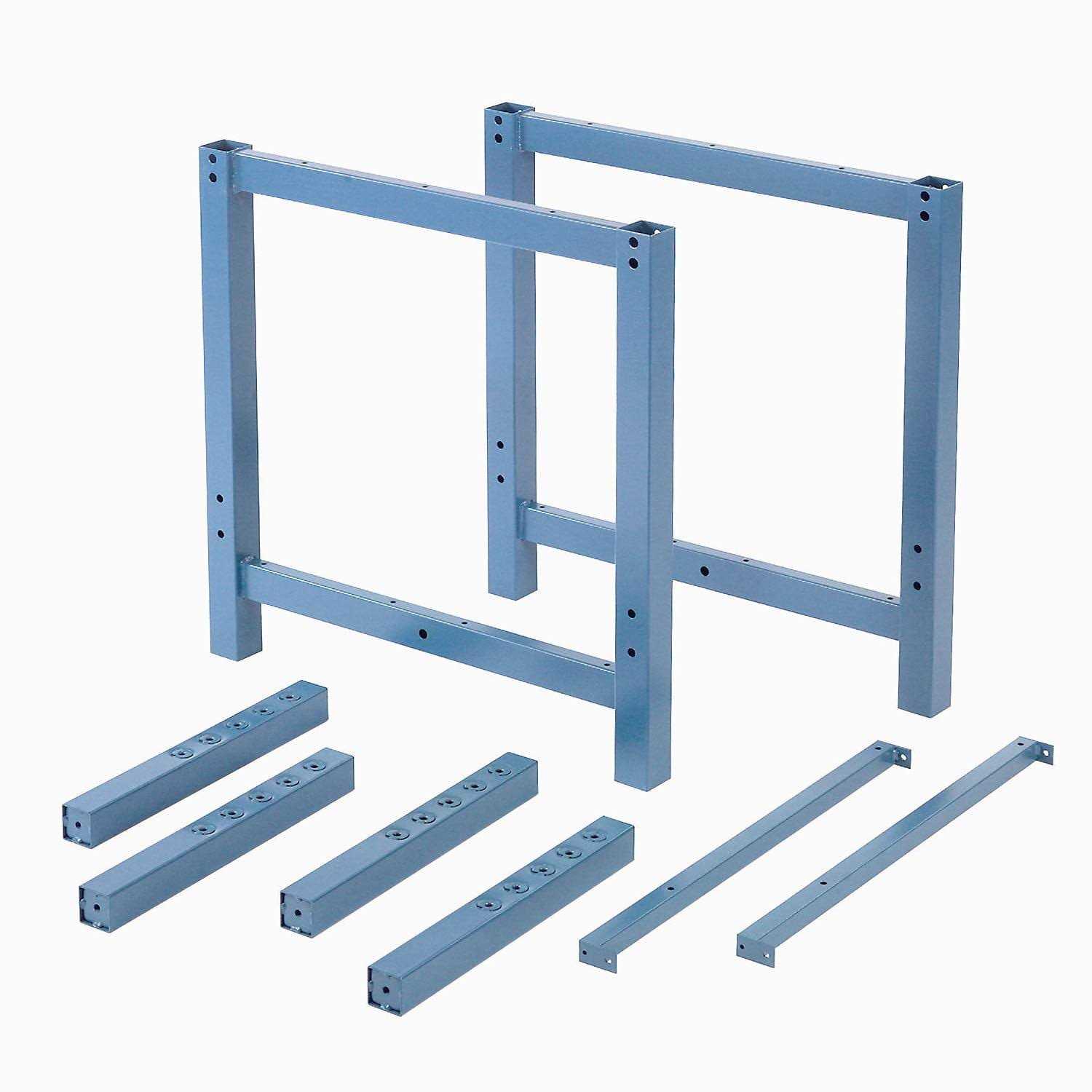 Global Industrial Adjustable Height Blue Workbench Square Tube Leg ...