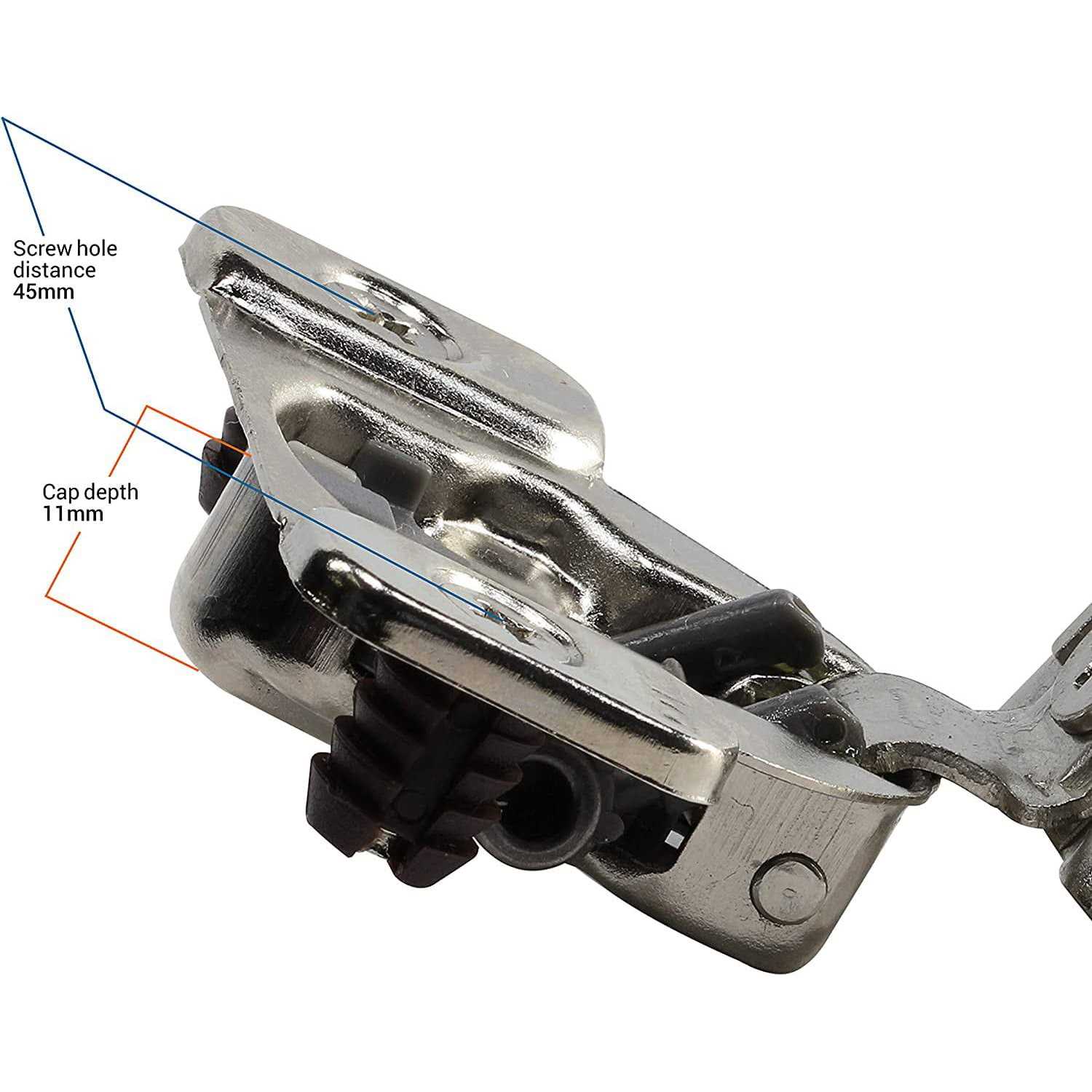 DTC 1-1/4 inch Overlay Soft Close 105 Degree 2 Cam Press In Face Frame ...