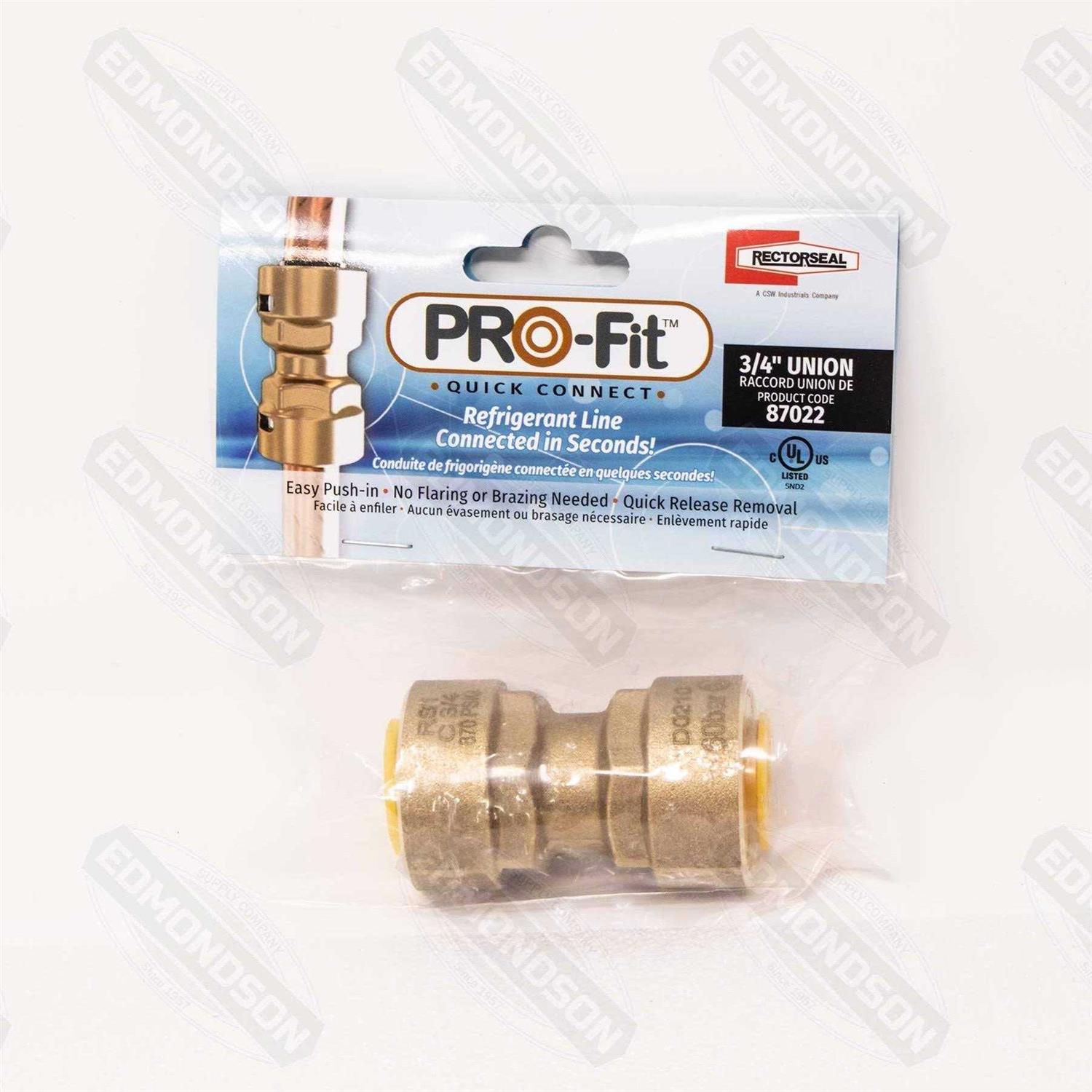 Rectorseal 87022 Pro-Fit 3/4 Quick Connect Union - Hardware&Tools ...
