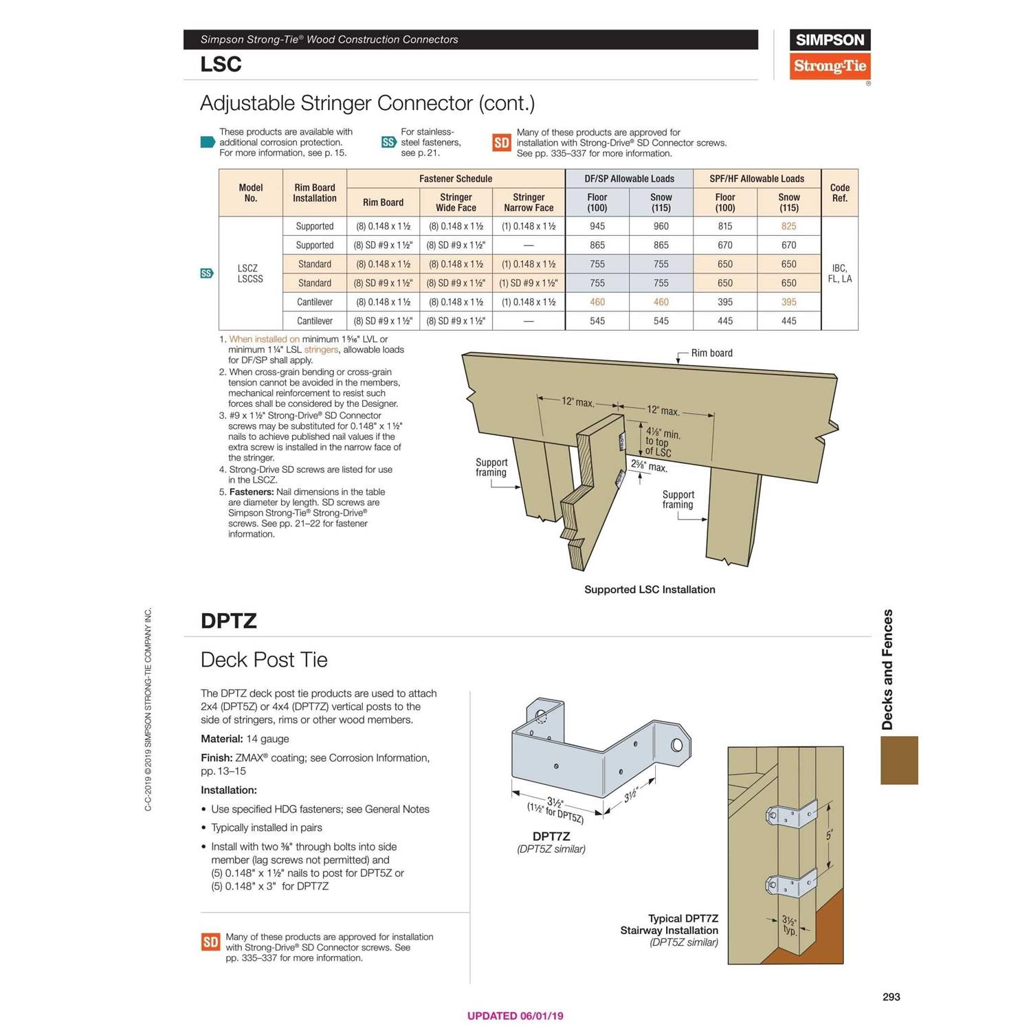Simpson LSCSS Adjustable Stair-Stringer Connector - Hardware&Tools ...