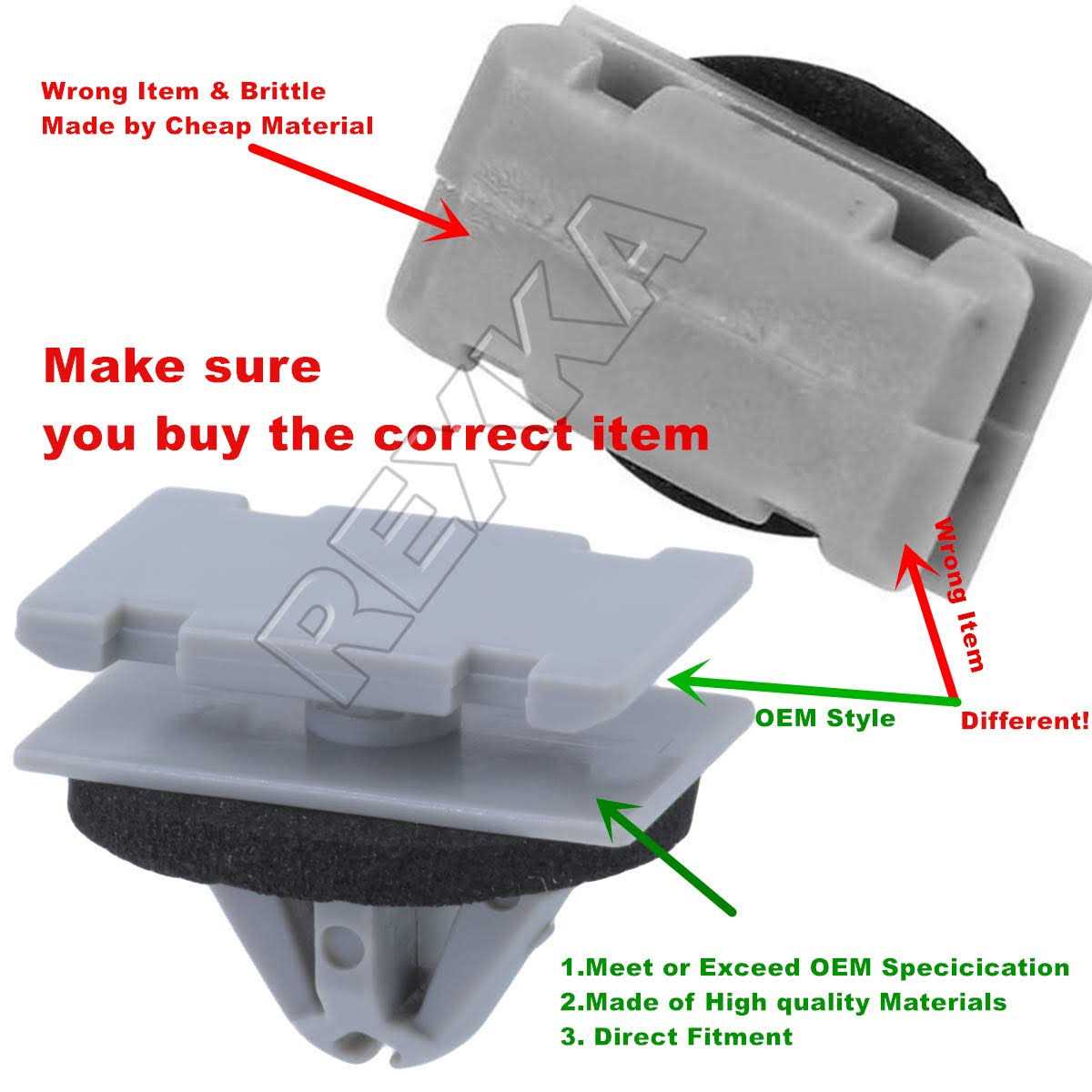 Rexka Rocker Wheel Flare Moulding Clips Compatible with Jeep Grand ...