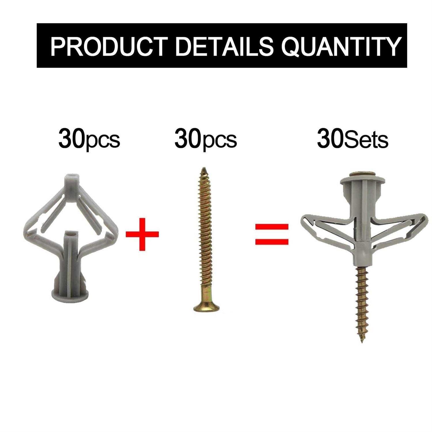 Hollow-Wall Anchors ,Drywall Anchor kit with Screws - Hardware&Tools ...