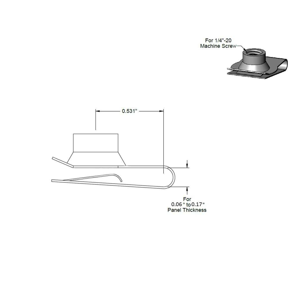 Stainless Steel U -Style Clip-On Nut,U-Type Fasteners - Hardware&Tools Online Store