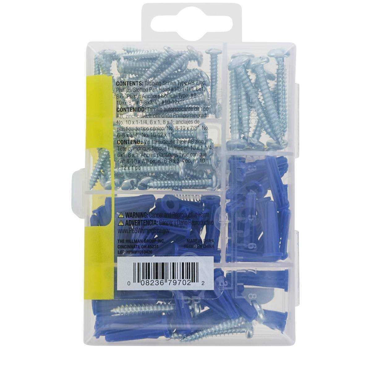 Hillman The Fastener Center Screw and Anchor Fastener Assortment Kit ...