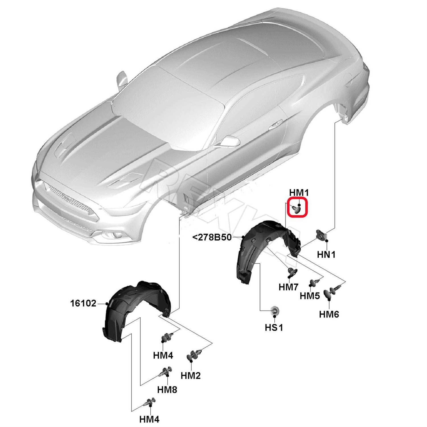 Rexka Fender Liner Retainers Clips Fasteners for Ford W706092-s300 Edge ...