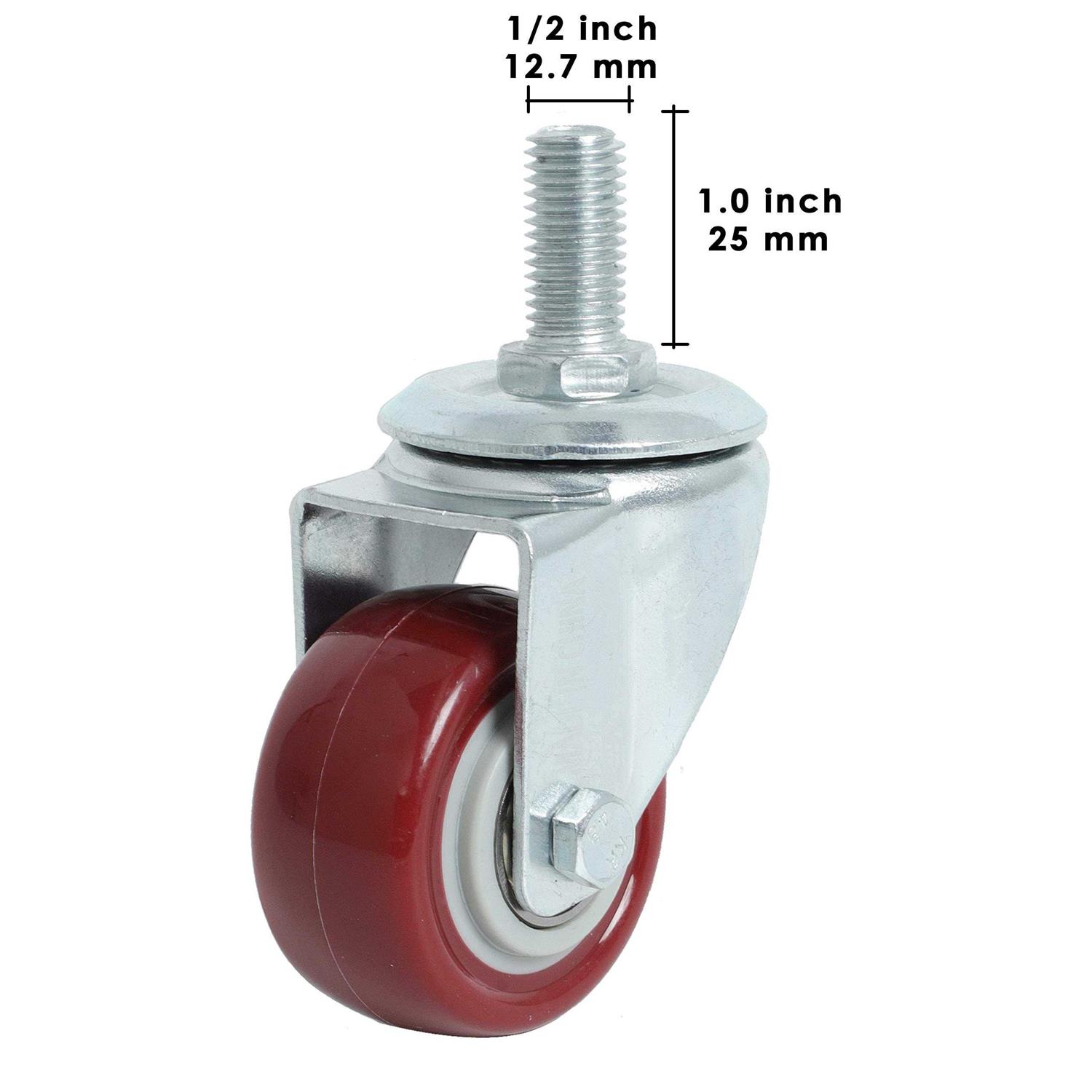 Finnhomy Swivel Caster Wheels 2 Inch Heavy Duty Threaded Stem Casters 1 ...