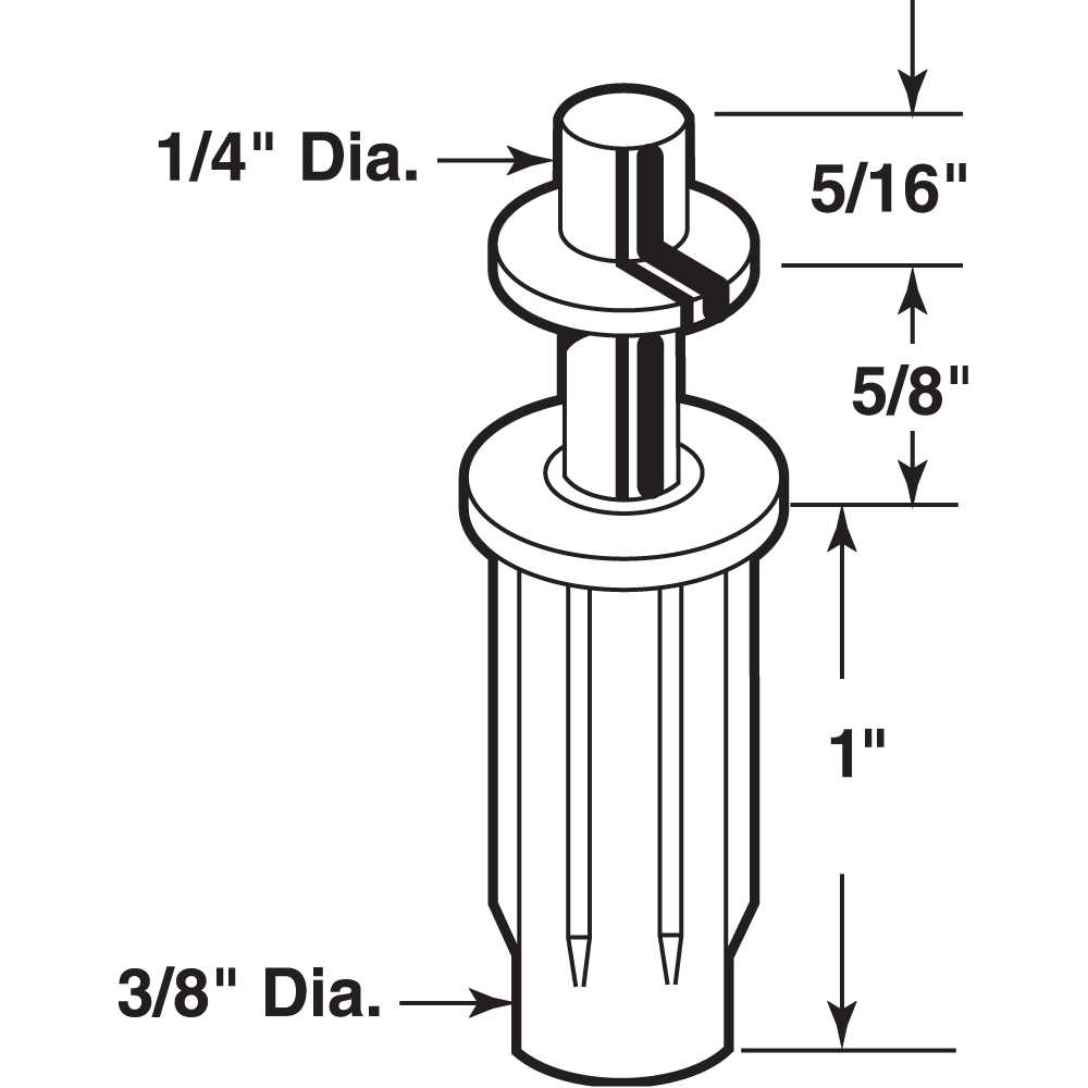 Prime-Line 3/8 in. Nylon Spring-Loaded Top Pivot with 1/4 in. Steel Pin ...