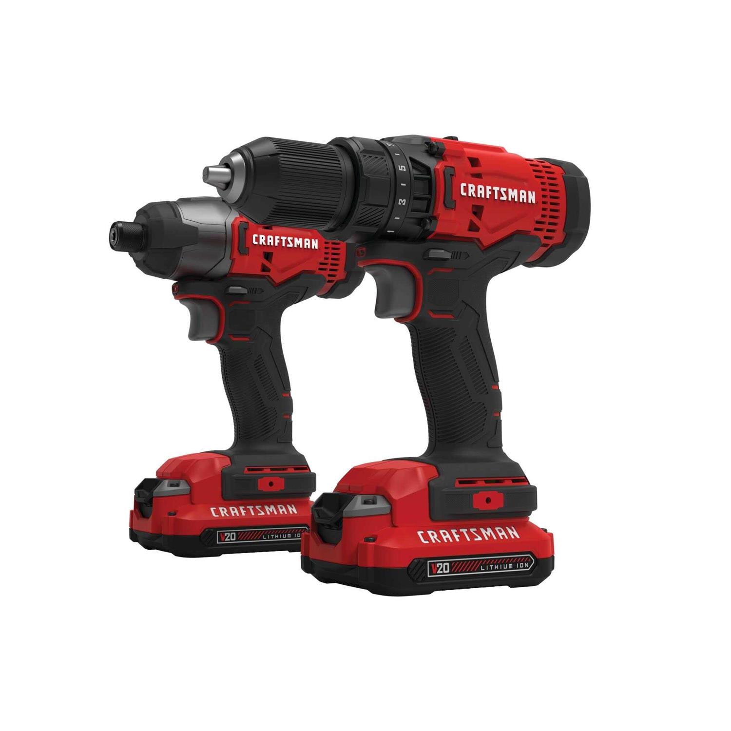 Craftsman V20 2-Tool 20-Volt Max Lithium Ion (Li-Ion) Cordless Combo ...