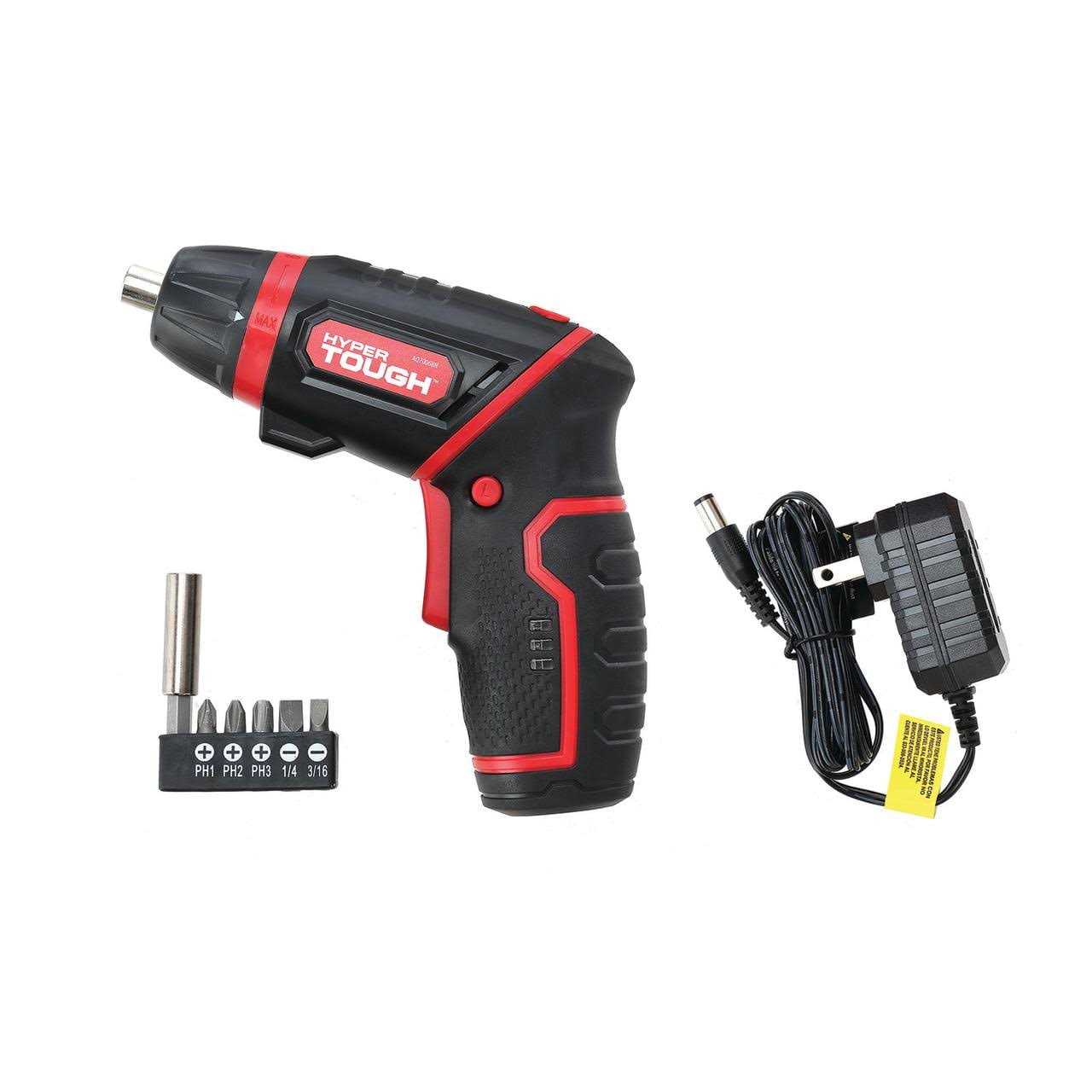 Hyper Tough 4V Max Lithium-Ion Cordless Rotating Power Screwdriver 1/4 ...