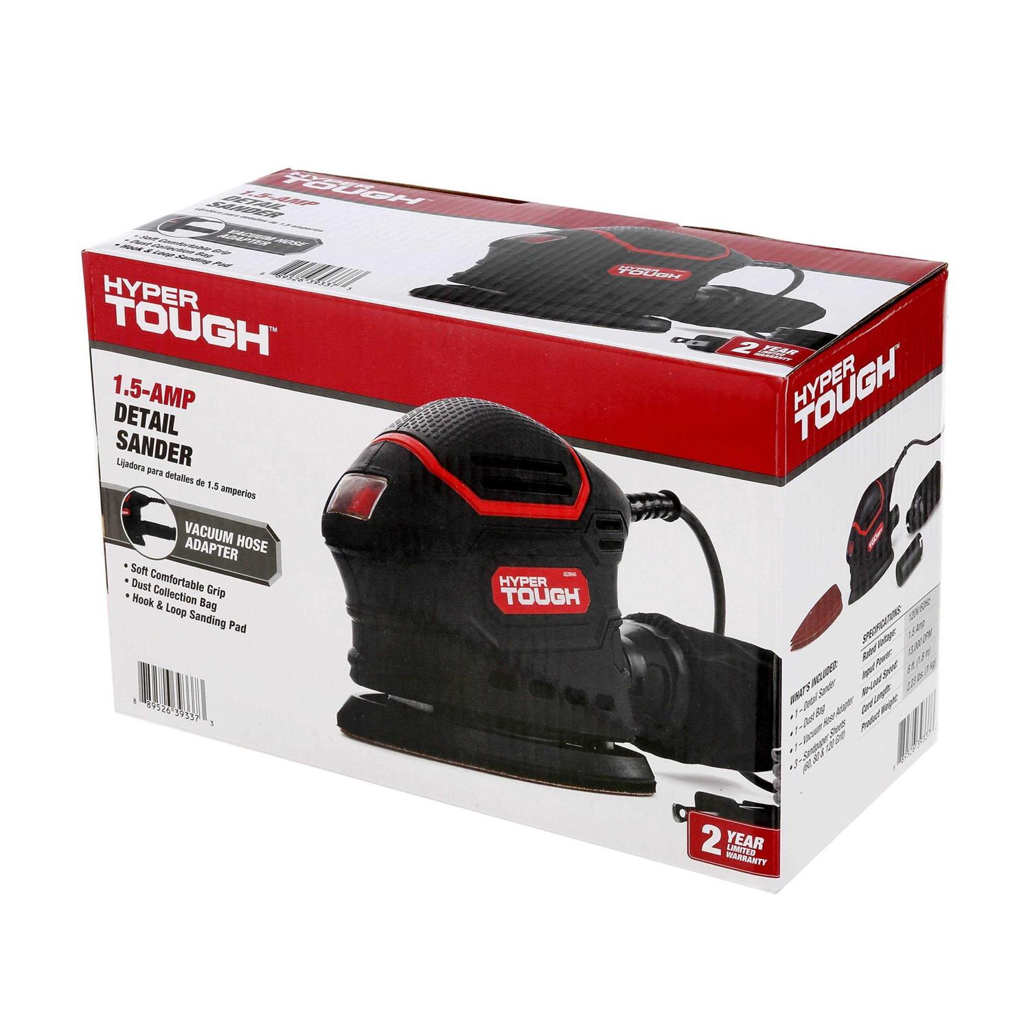 Hyper Tough 1.5 Amp Corded Detail Sander with Dust Bag - Hardware&Tools ...