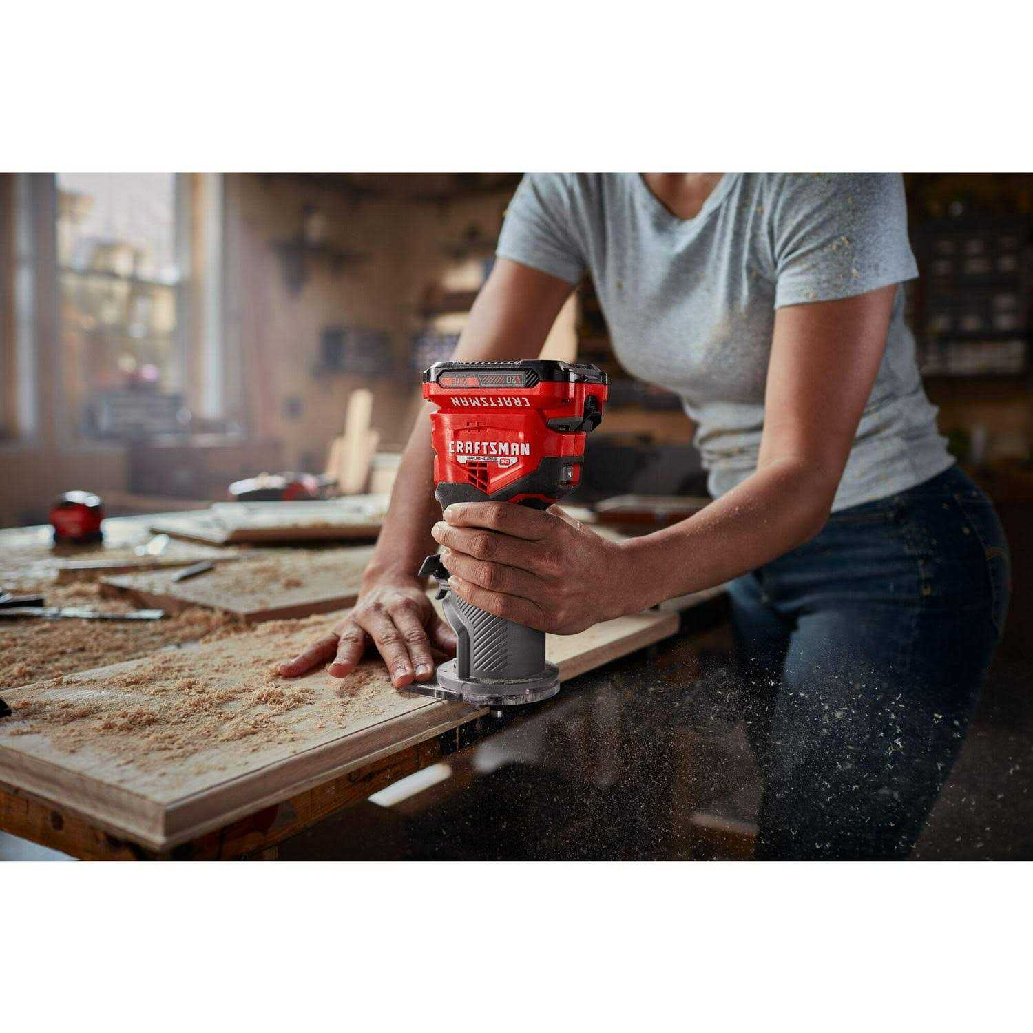 CRAFTSMAN Variable Speed Brushless Fixed Cordless Router - Hardware ...