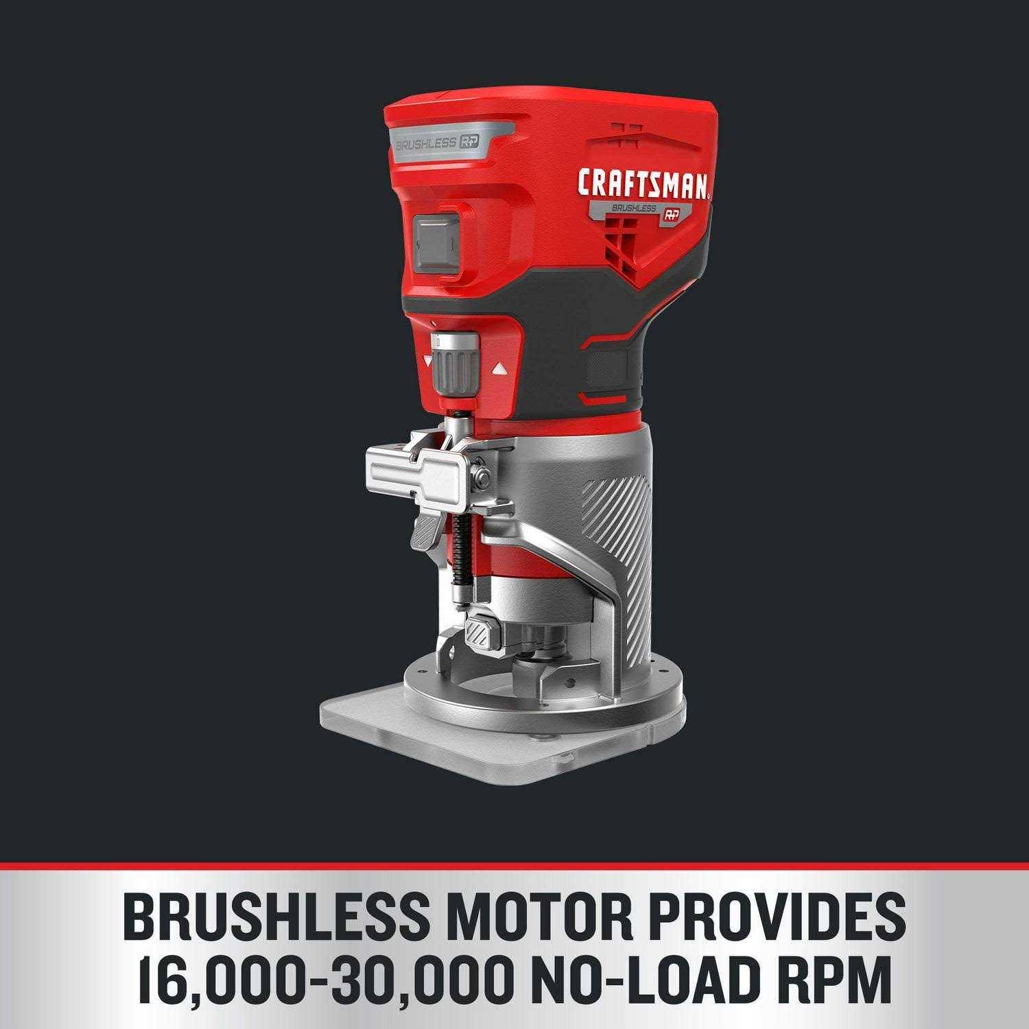 CRAFTSMAN Variable Speed Brushless Fixed Cordless Router - Hardware ...