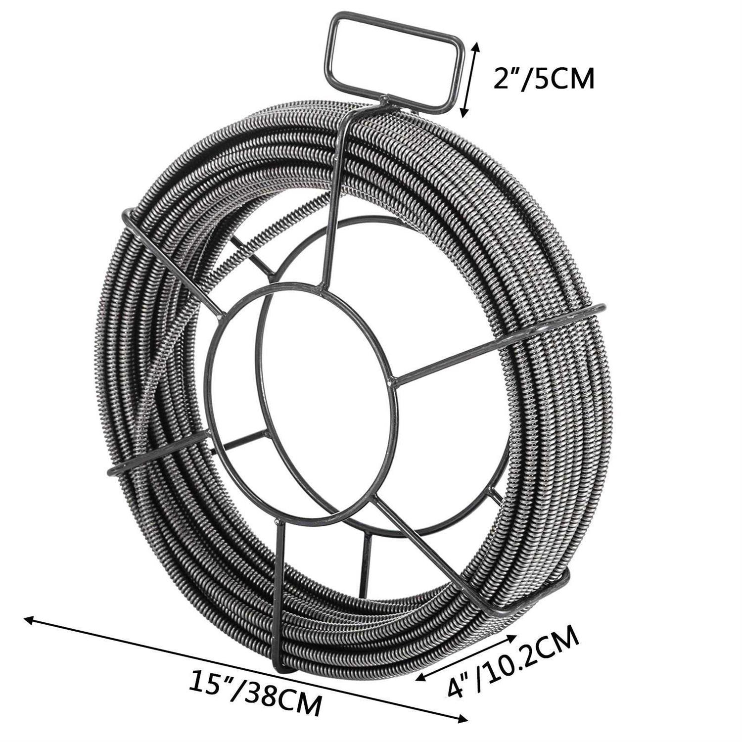VEVOR Drain Cable Sewer Cable 50ft 3/8In Drain Cleaning Cable Auger ...