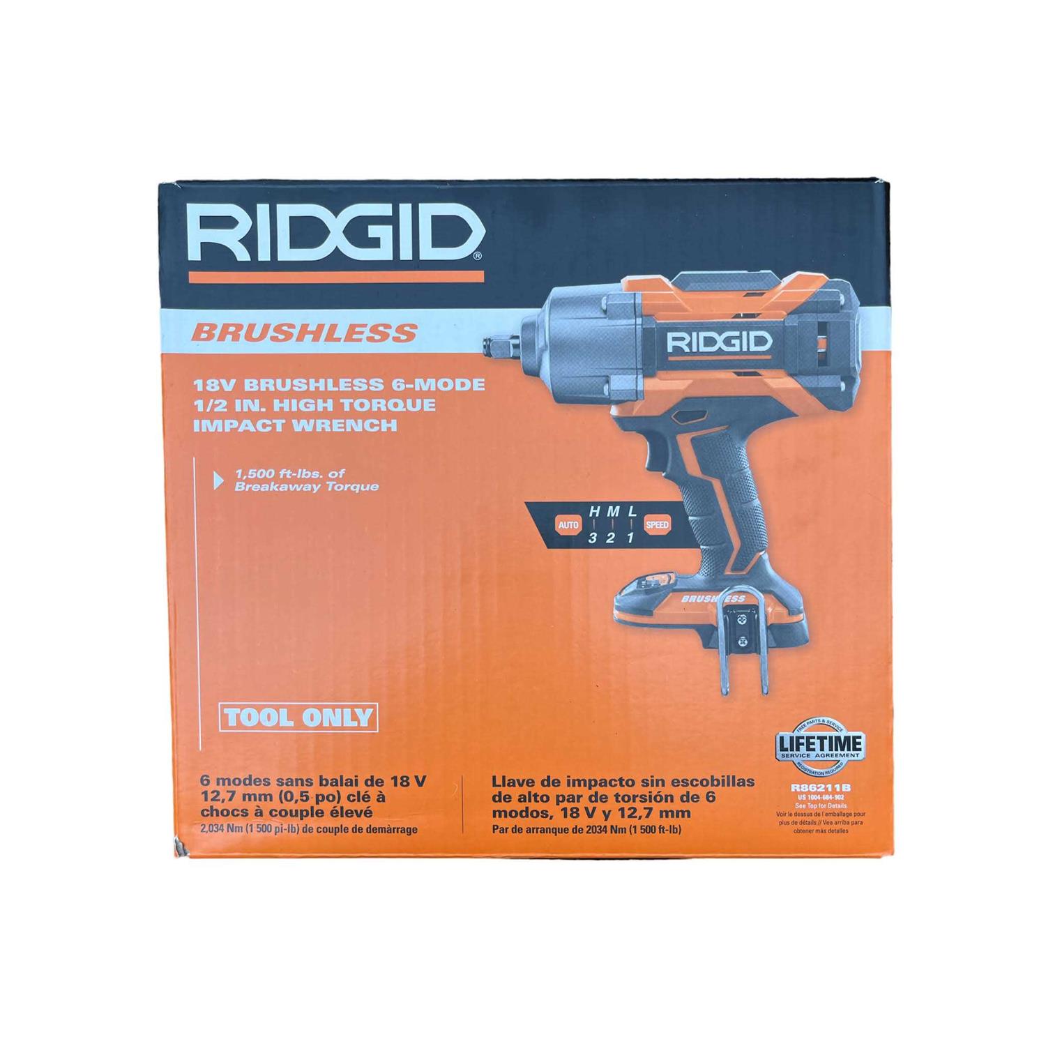 Ridgid R86211B 18-Volt OCTANE Cordless Brushless 1/2 in. High Torque 6 ...