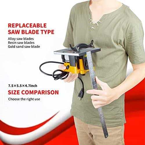 4 60W Mini Table Saw Top Cut Off Miter Saw for Precision Cut Metal Wood ...