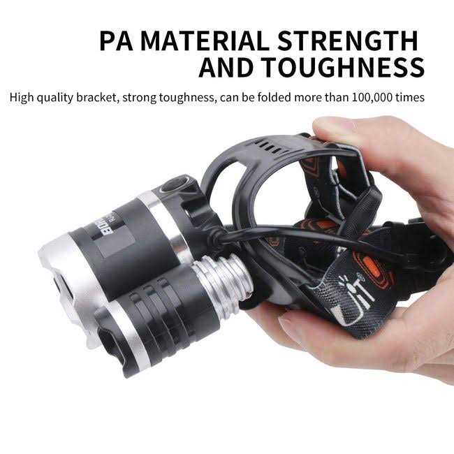 BORUIT RJ-3000 LED Rechargeable Headlamp,3 White LED Hunting 5000 ...