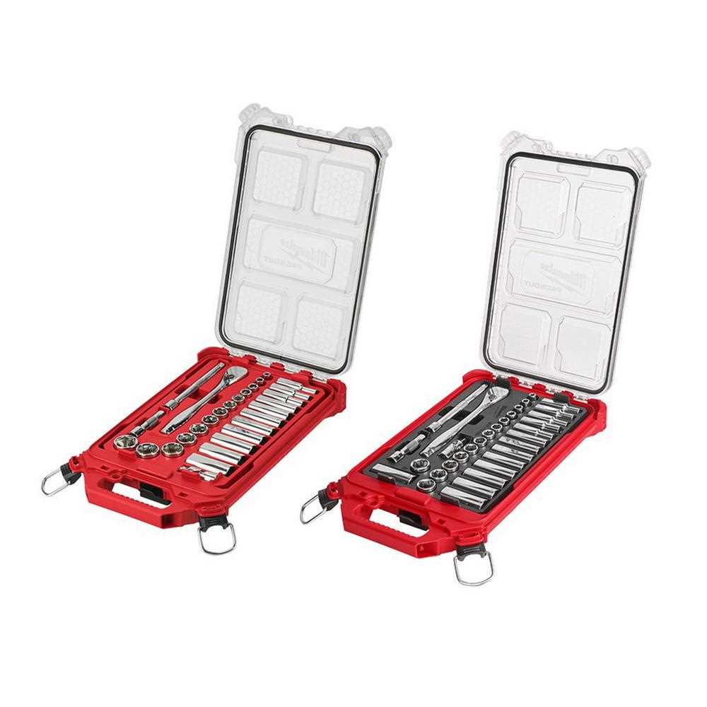 Milwaukee 3/8 in. Drive SAE/Metric Ratchet and Socket Mechanics Tool Set with PACKOUT Case (60 ...