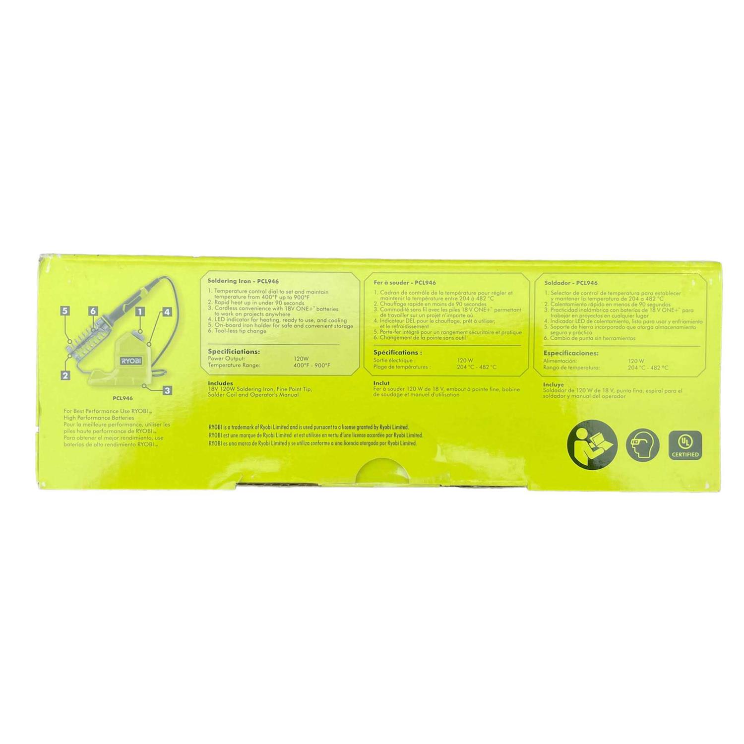 RYOBI ONE+ 18V 120-Watt Cordless Soldering Iron Topper - Hardware&Tools ...