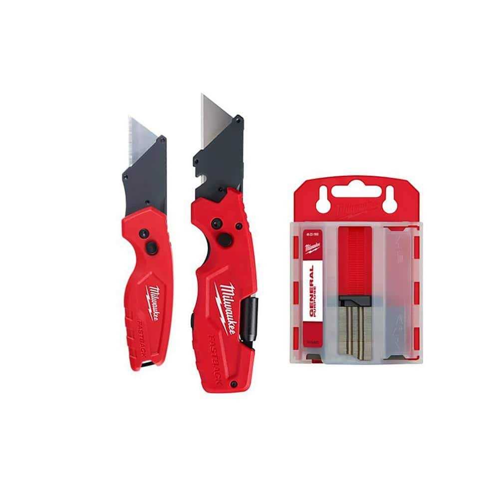 Milwaukee FASTBACK Folding 6 In 1 Utility Knife & Compact Knife Set ...