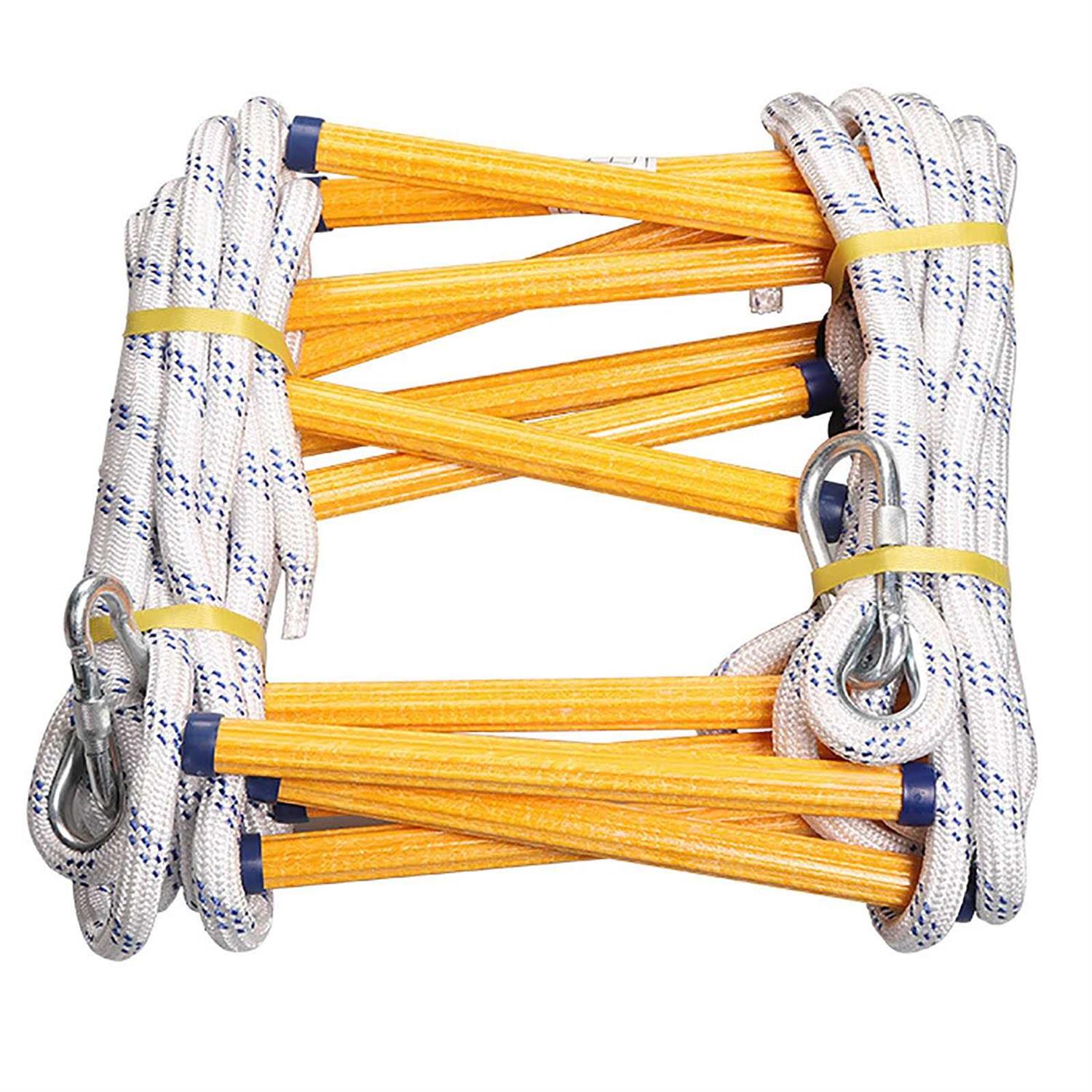 GKMAJKMB 16ft Emergency Fire Escape Rope Ladder 2 Story Flame Resistant ...