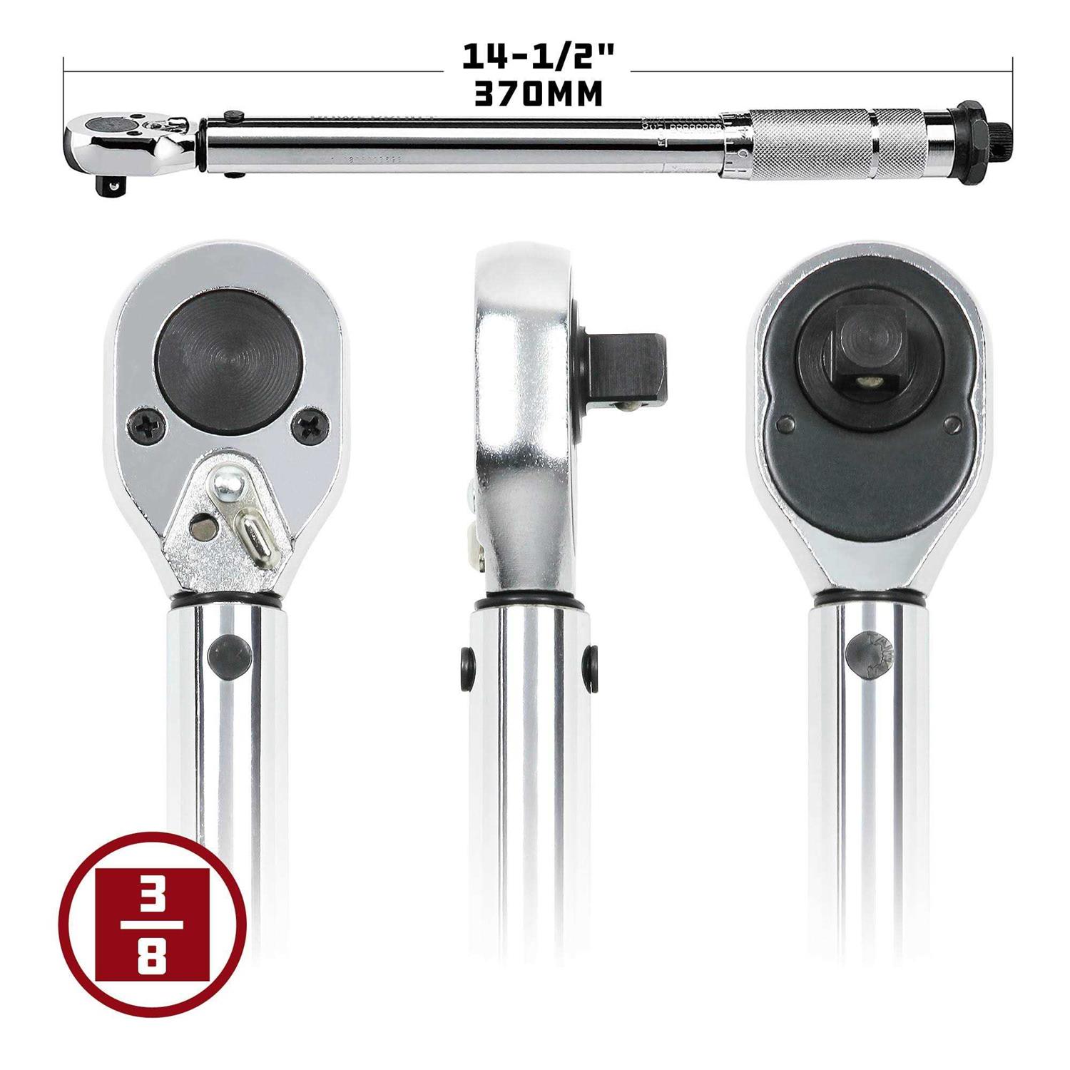 Powerbuilt 3/8 Inch Drive Micrometer Ratcheting Torque Wrench 644998 ...