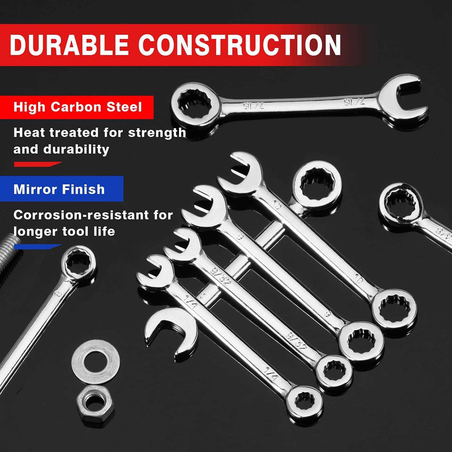 SPEEDWOX Mini Wrench Set Metric SAE Ignition Wrench Set Open End and ...