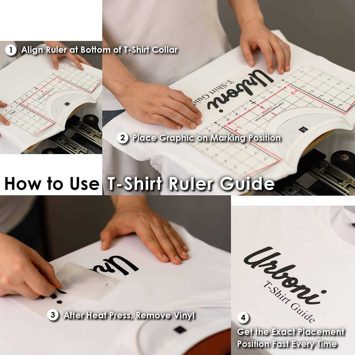 Standard Size Tshirt Ruler Guide for Vinyl Alignment T Shirt Rulers to ...